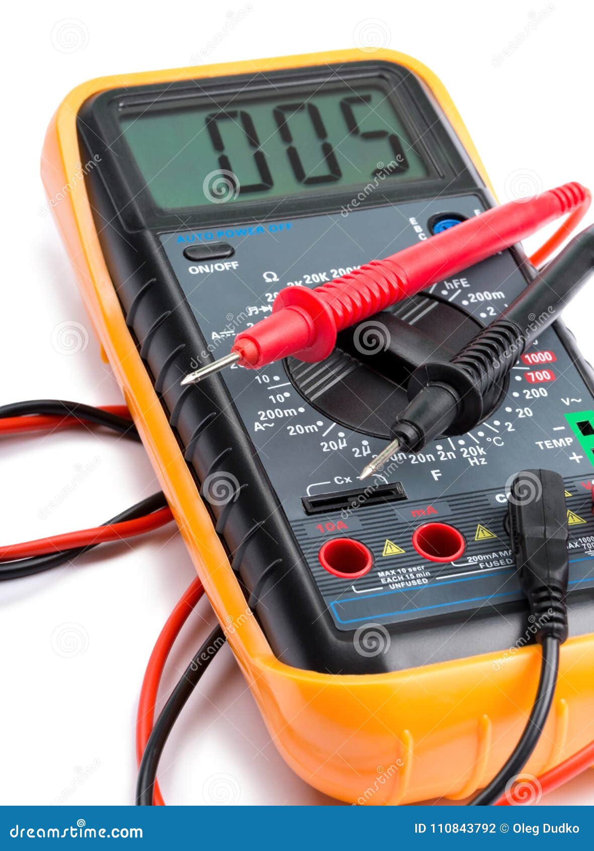 Electronic Multimeter with Cables Close-up Stock Photo - Image of ...