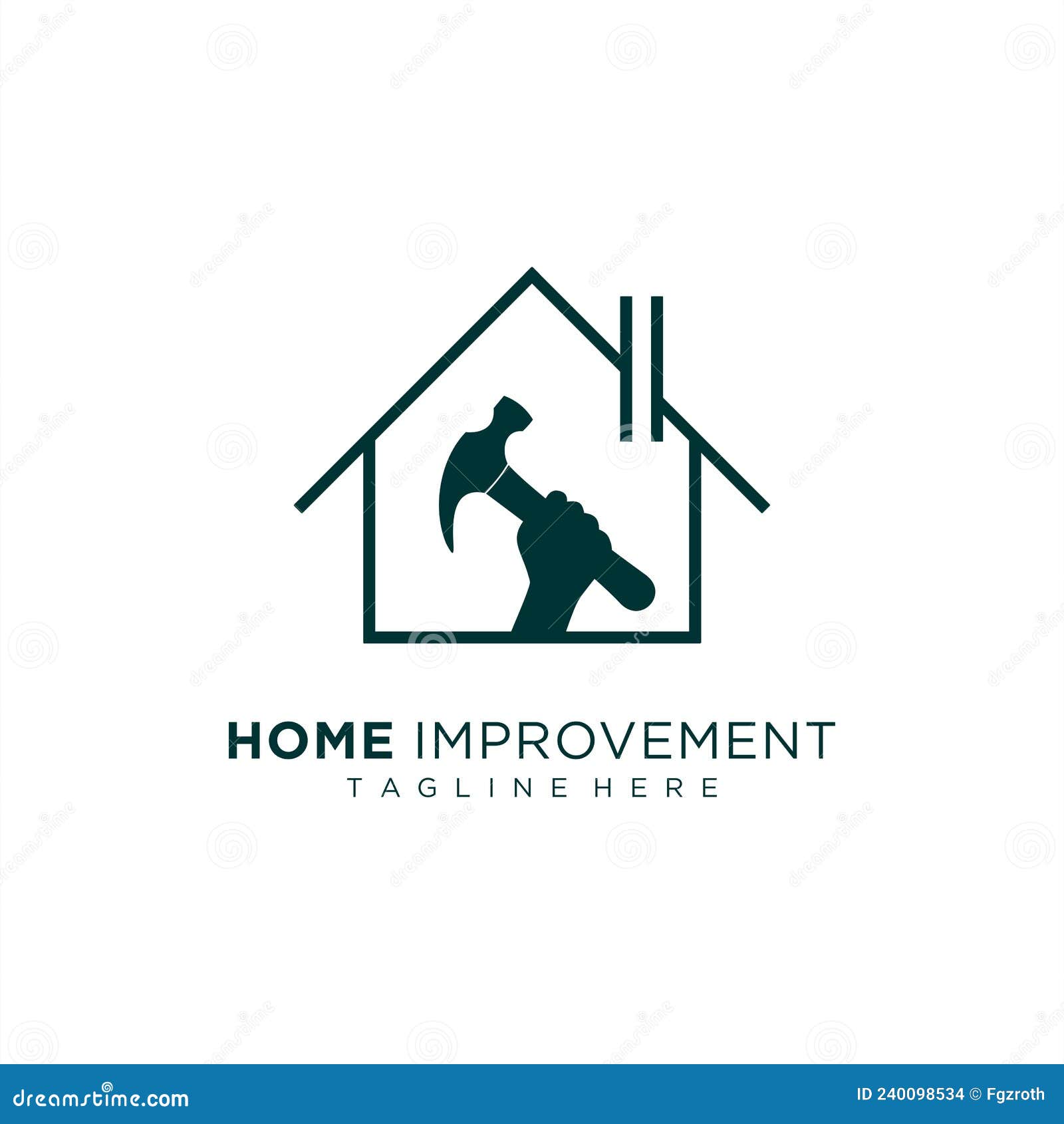 Home Improvement Illustration Logo Design Stock Vector - Illustration ...