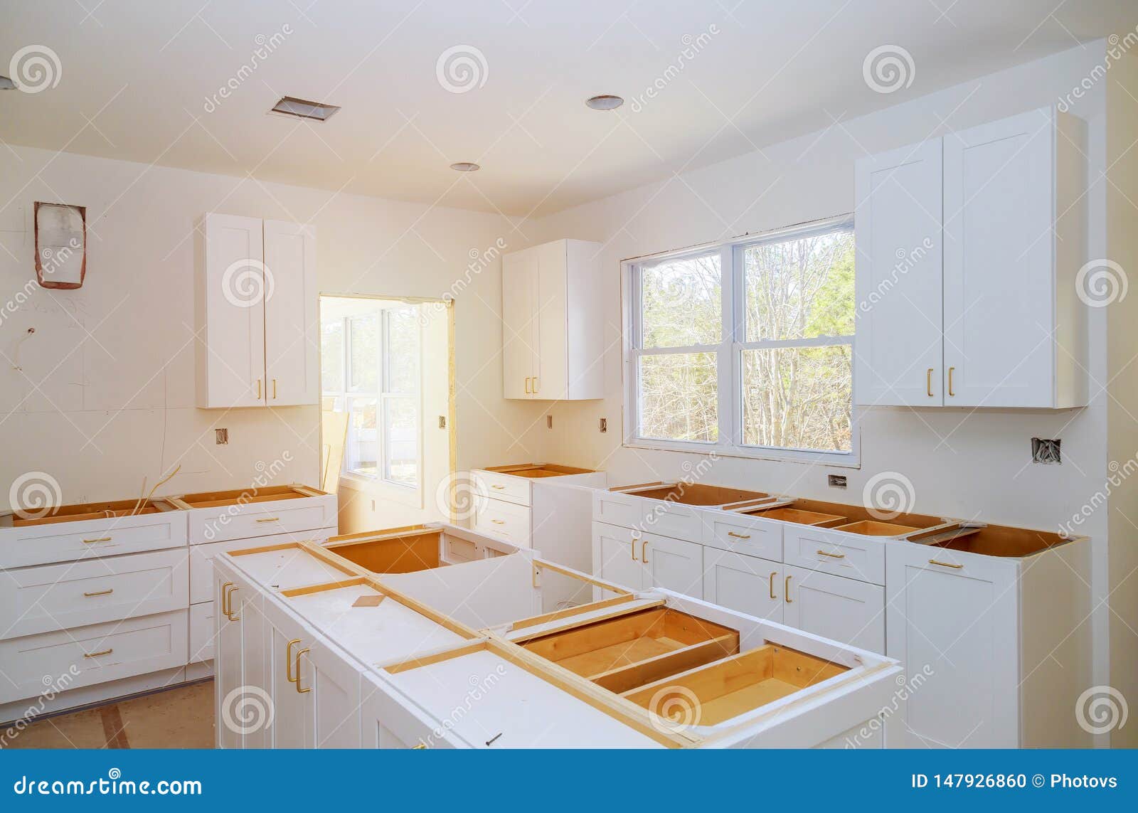 Home Improvement Kitchen Preparing To Install Custom New in Modern ...