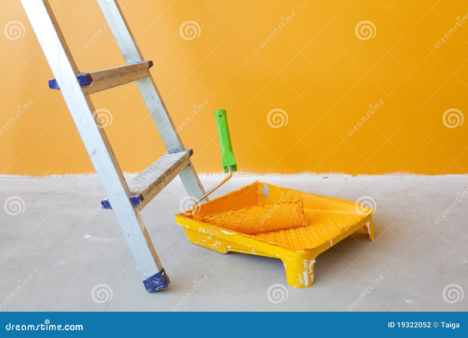 Home Improvement / Ladder and Paint Roller Stock Photo - Image of ...