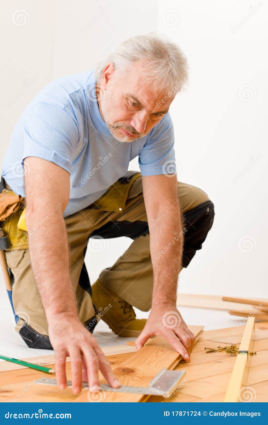 Home Improvement - Man Installing Wooden Floor Stock Photo - Image of ...