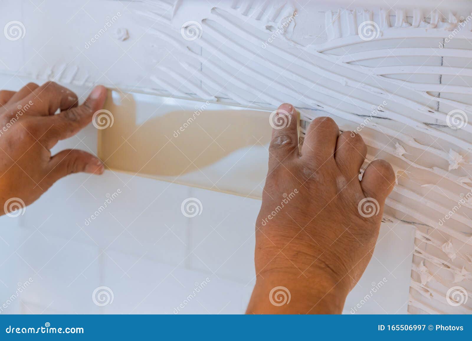 Process of Tiling the Tiles in the Kitchen Home Improvement, Renovation ...