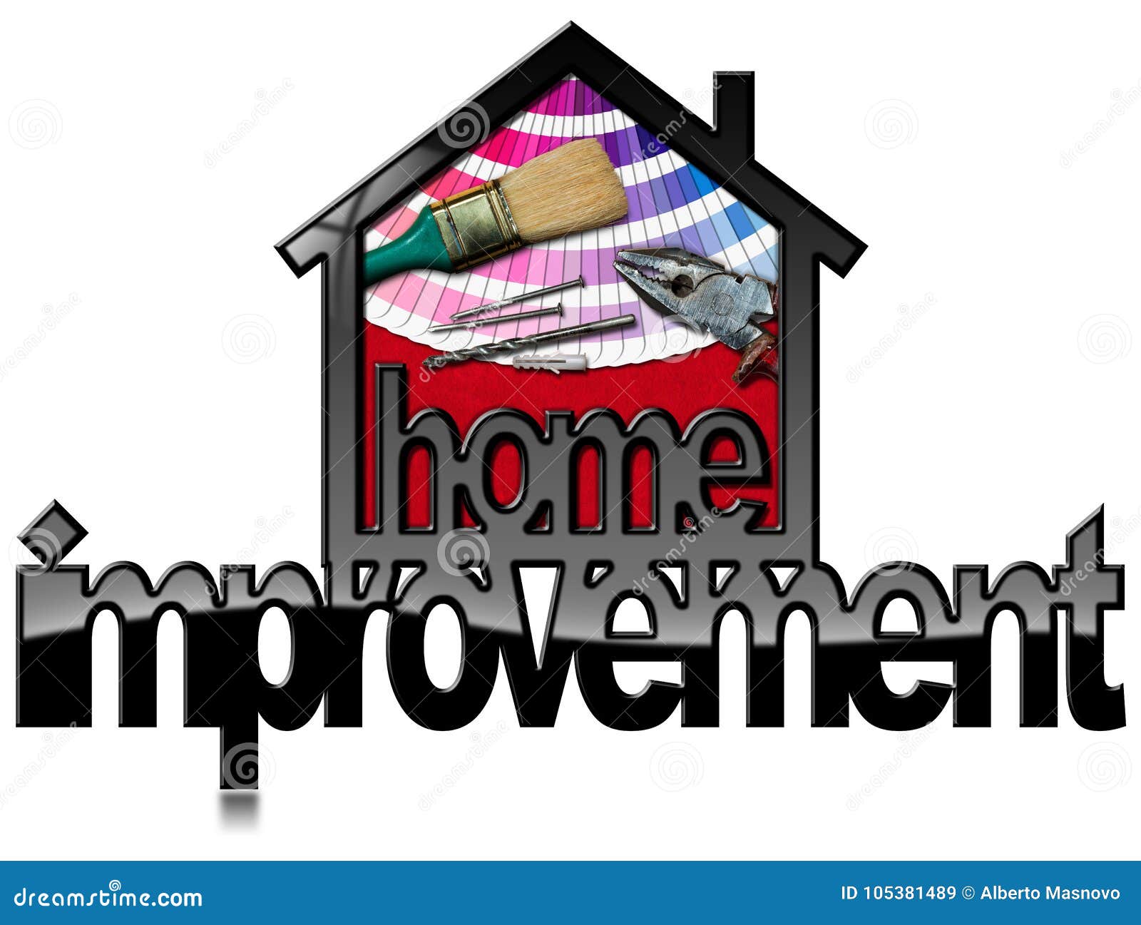 Home Improvement Symbol with Work Tools Stock Illustration ...