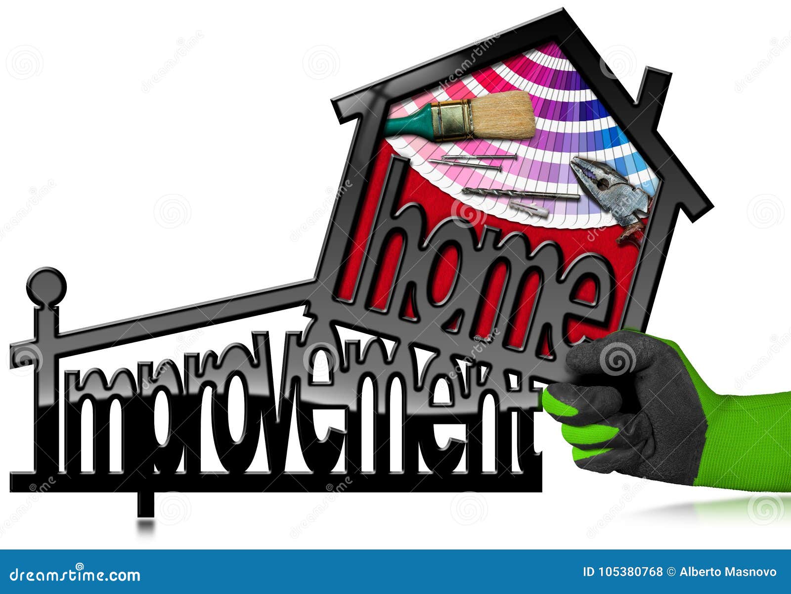 Home Improvement Symbol with Work Tools Stock Illustration ...