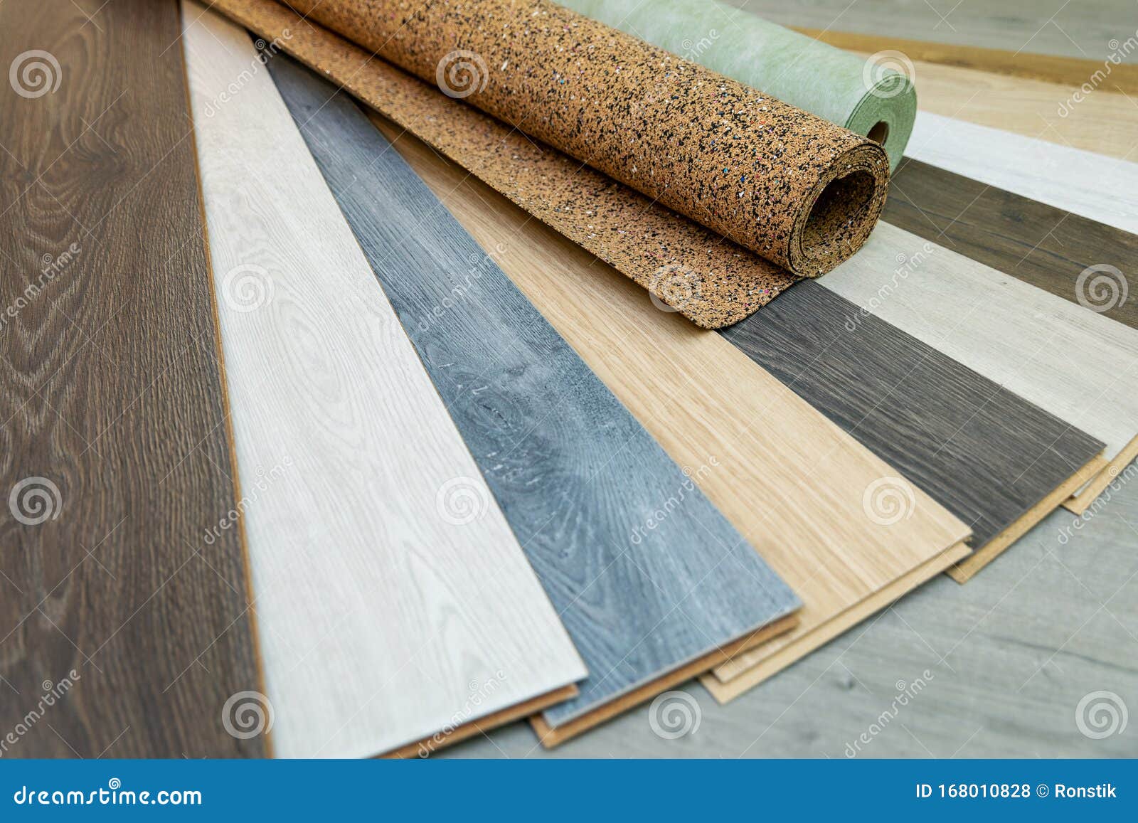 Home Improvement - Laminate Flooring Samples and Underlay Stock Photo ...