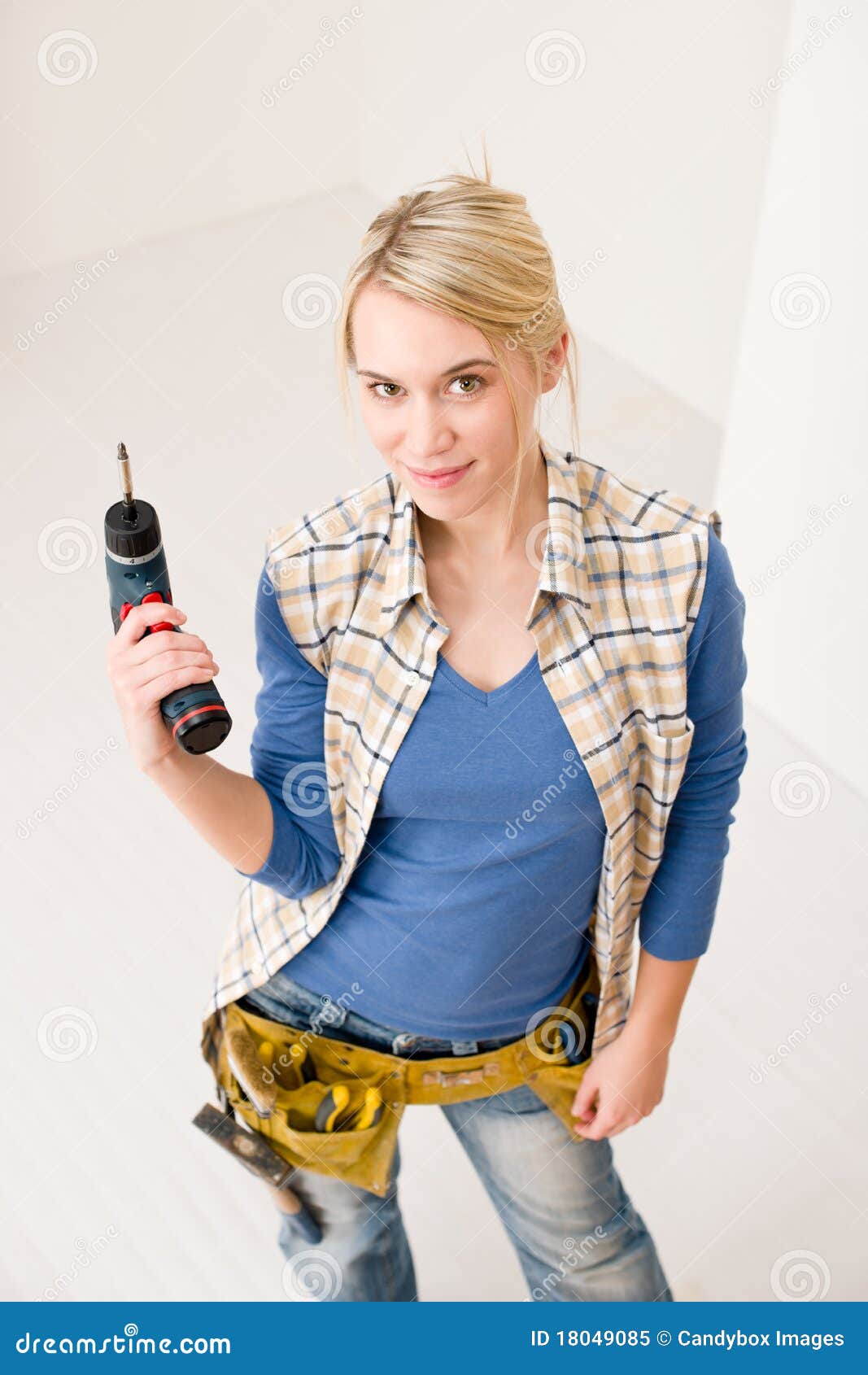 Home Improvement - Woman with Battery Screwdriver Stock Image - Image ...
