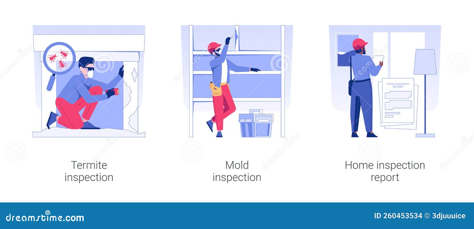 Home Inspection Service Isolated Concept Vector Illustrations. Stock ...