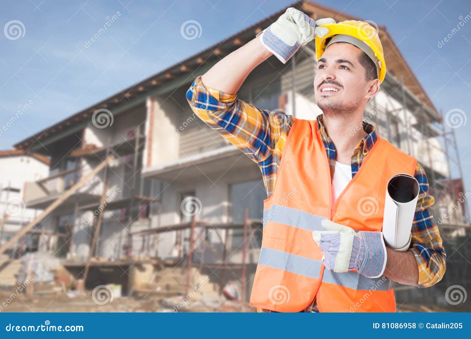 Home Inspector Checking the Building Progress Stock Photo - Image of ...
