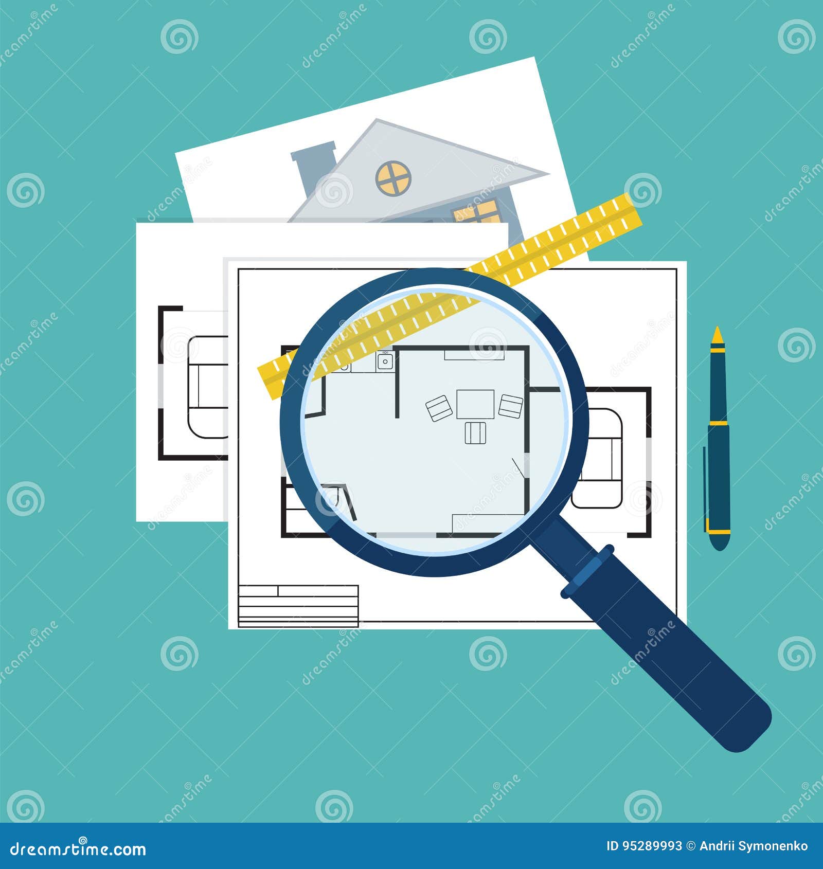 Home Inspector Icon. Vector Illustration Stock Vector - Illustration of ...