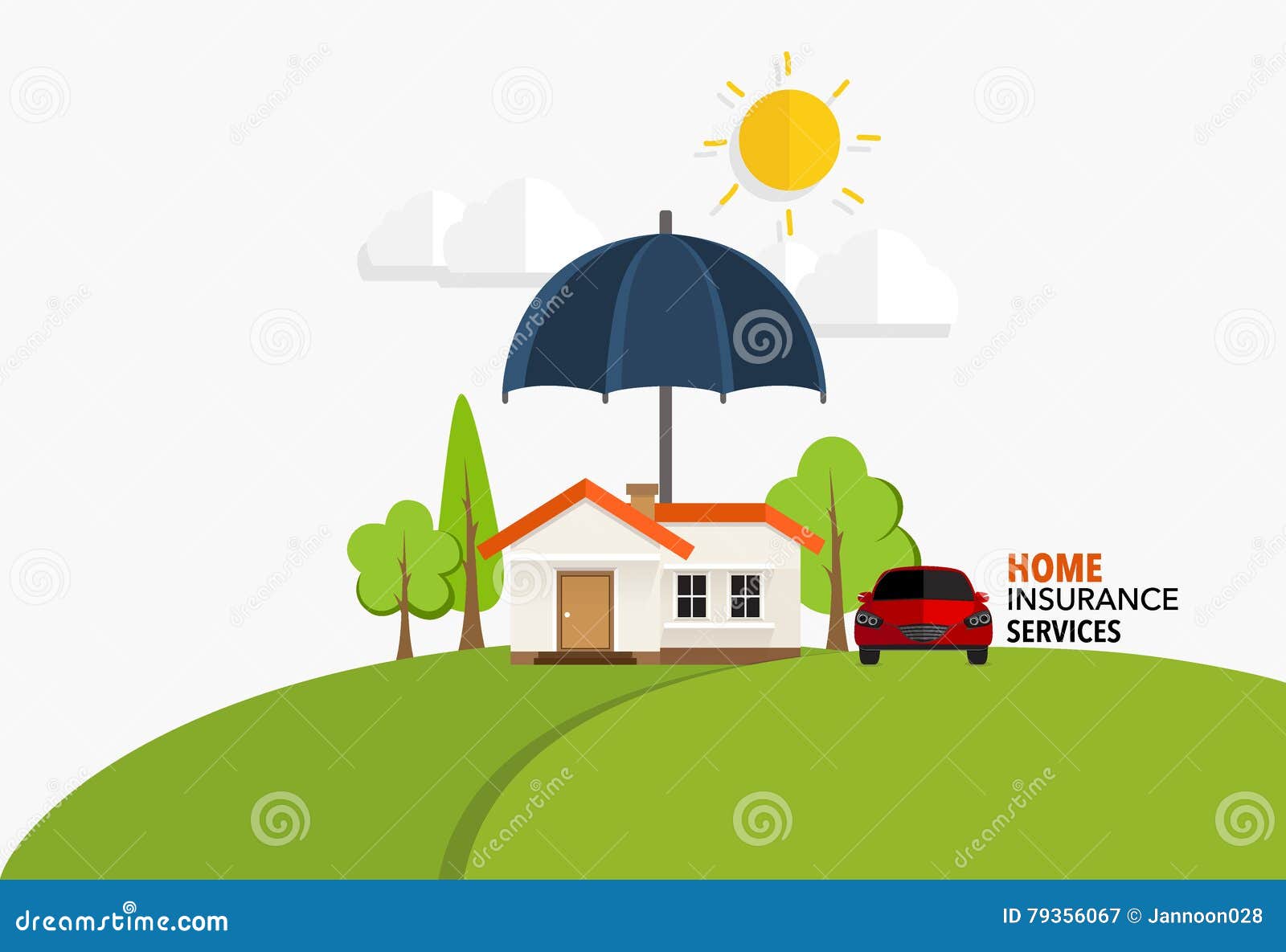 Home Insurance Business Service. Vector Illustration Concept of Stock ...