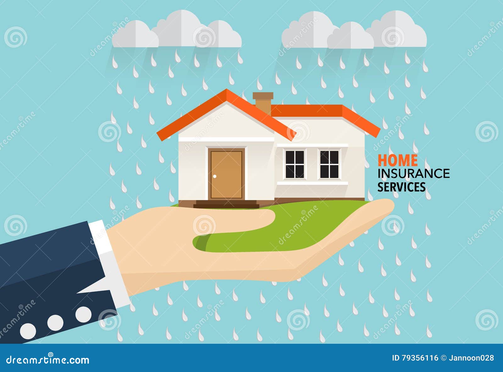 Home Insurance Business Service. Vector Illustration Concept of Stock ...