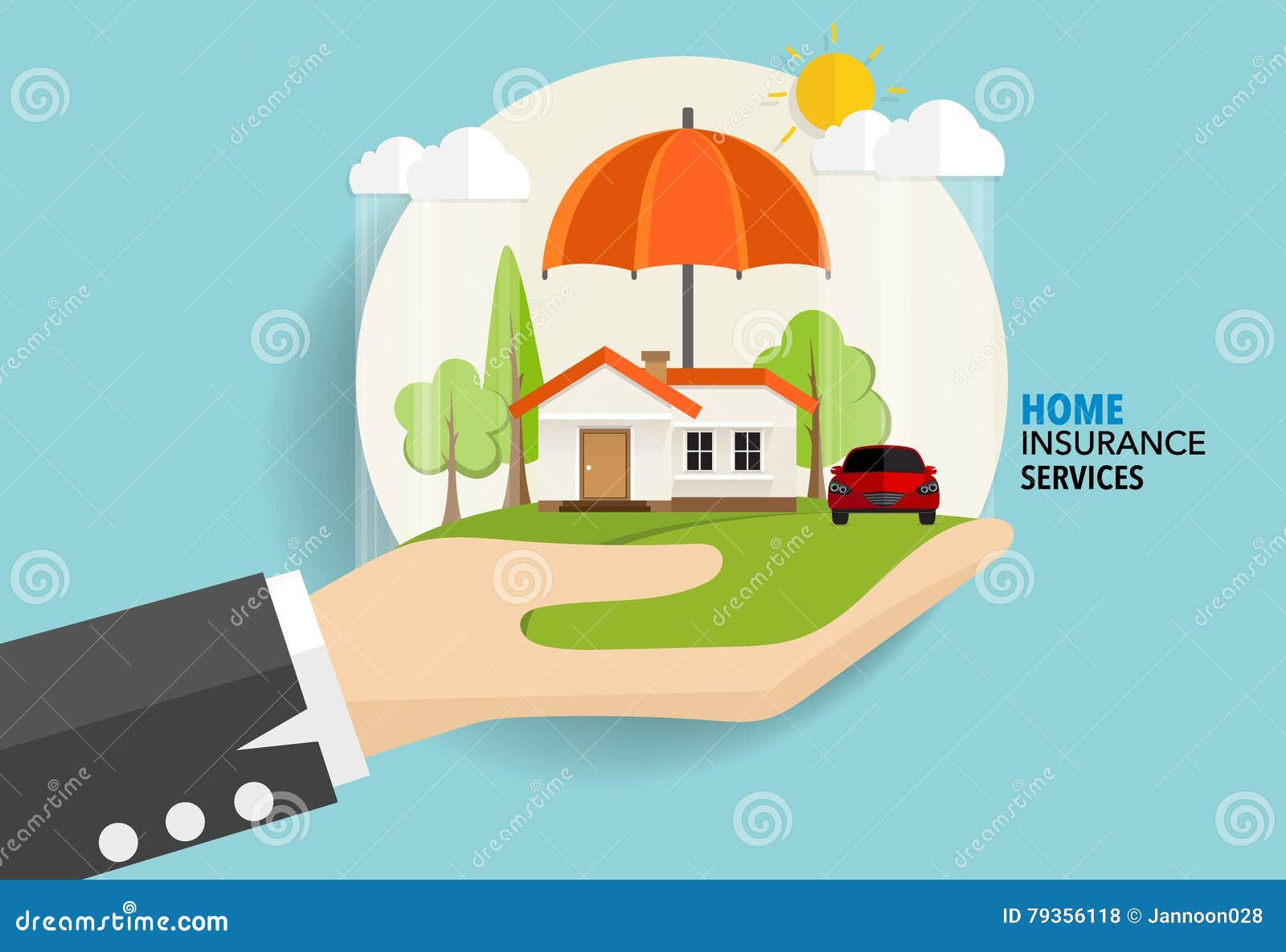 Home Insurance Business Service. Vector Illustration Concept of Stock ...