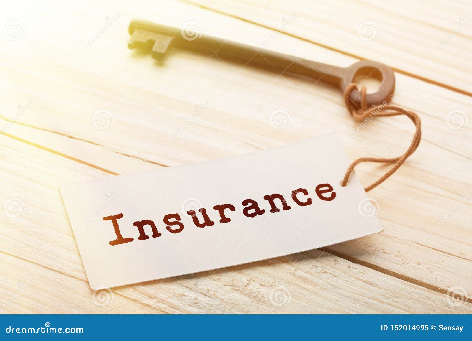 Home Insurance Concept - Old Key with Tag Stock Image - Image of estate ...