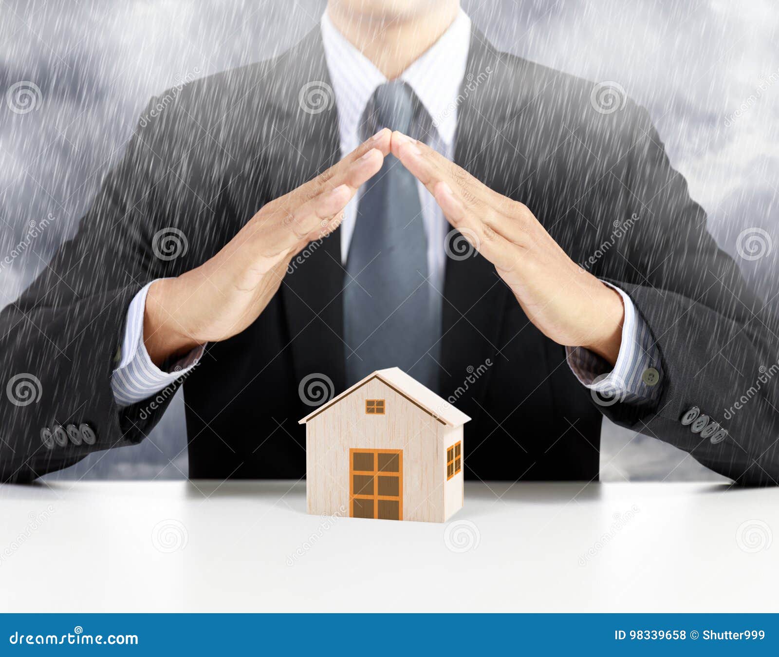 Home Insurance Concept Under Rain Stock Photo - Image of danger ...