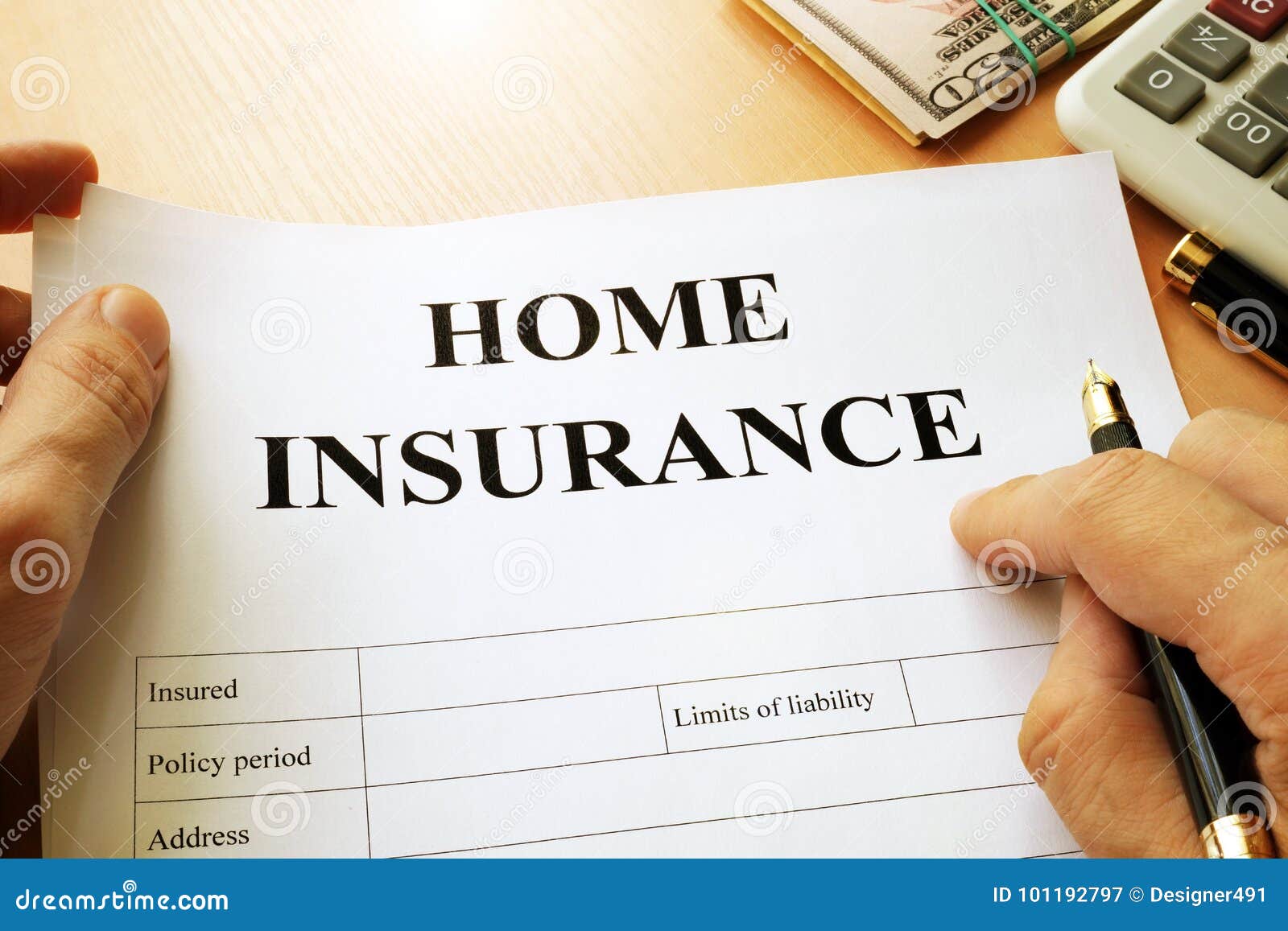 Home insurance policy. stock image. Image of house, business - 101192797