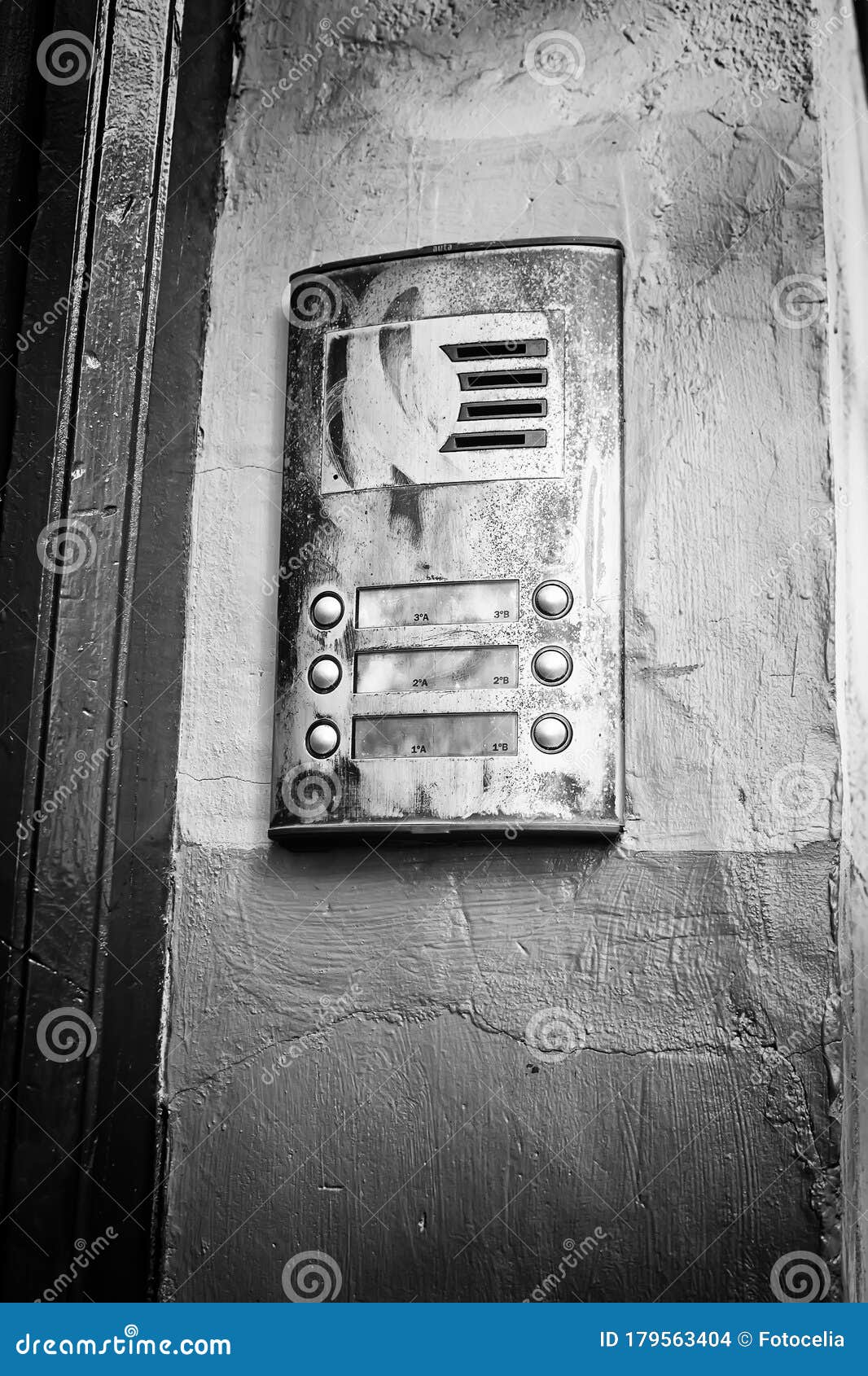 Home Intercom metal stock photo. Image of number, system - 179563404
