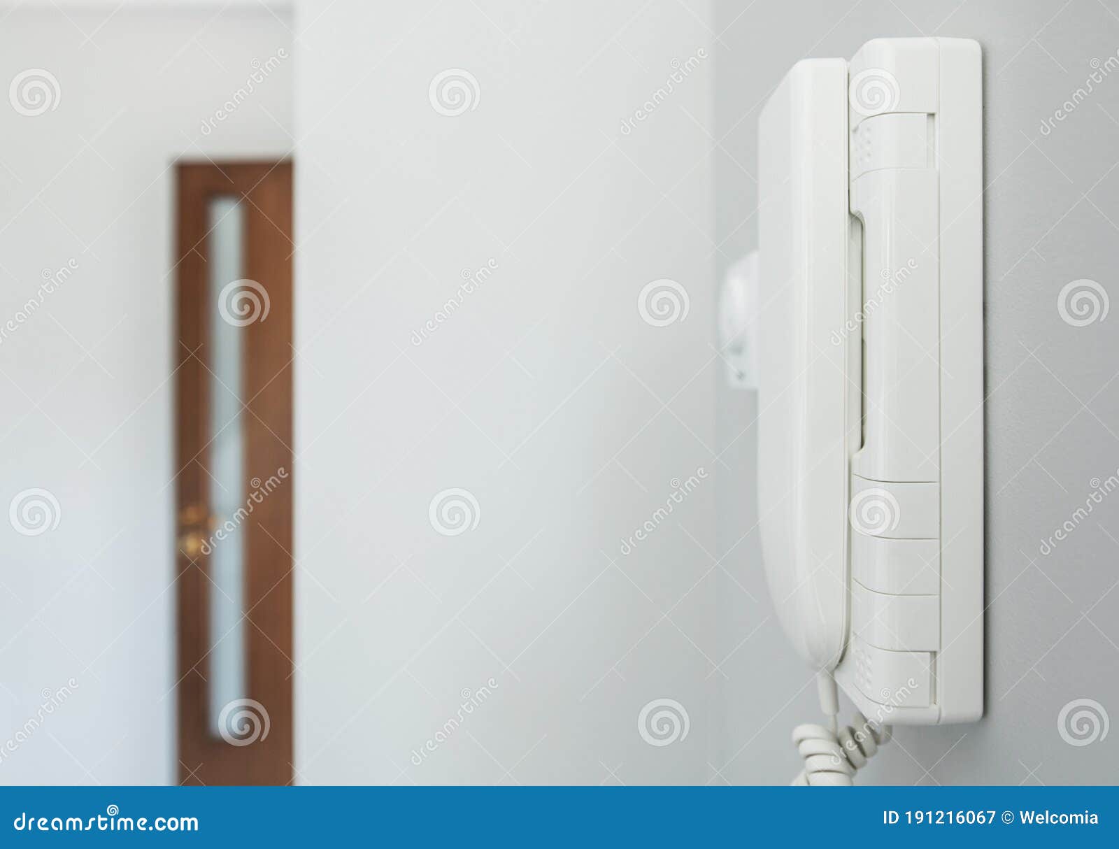 Home Intercom System Wired Talking Device on a Wall Stock Image - Image ...