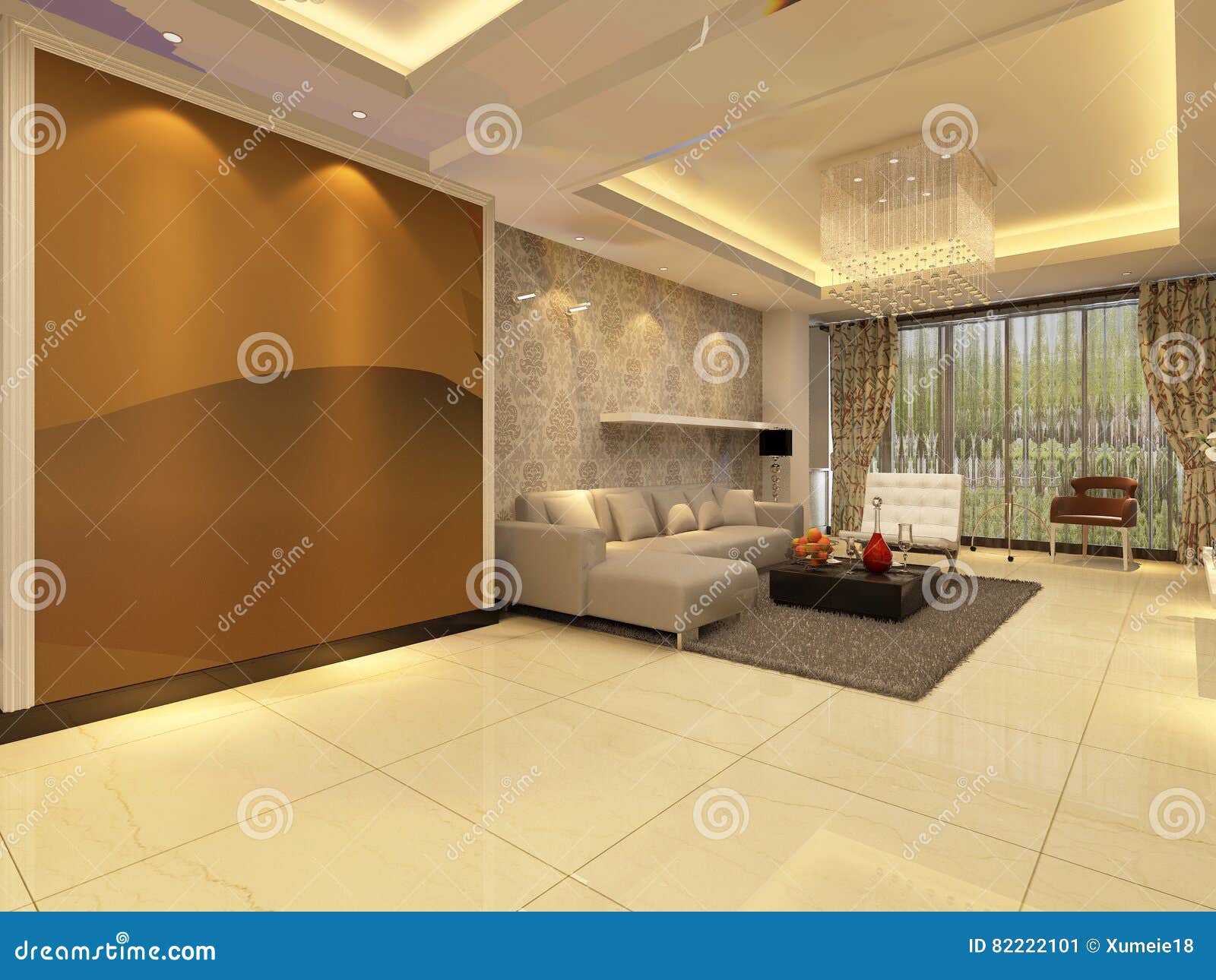Home interior 3d rendering stock illustration. Illustration of ...