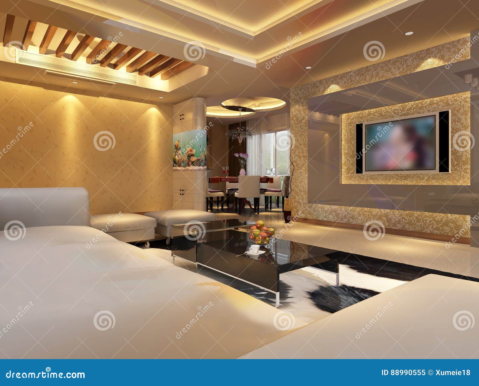 Home interior 3d rendering stock illustration. Illustration of ...
