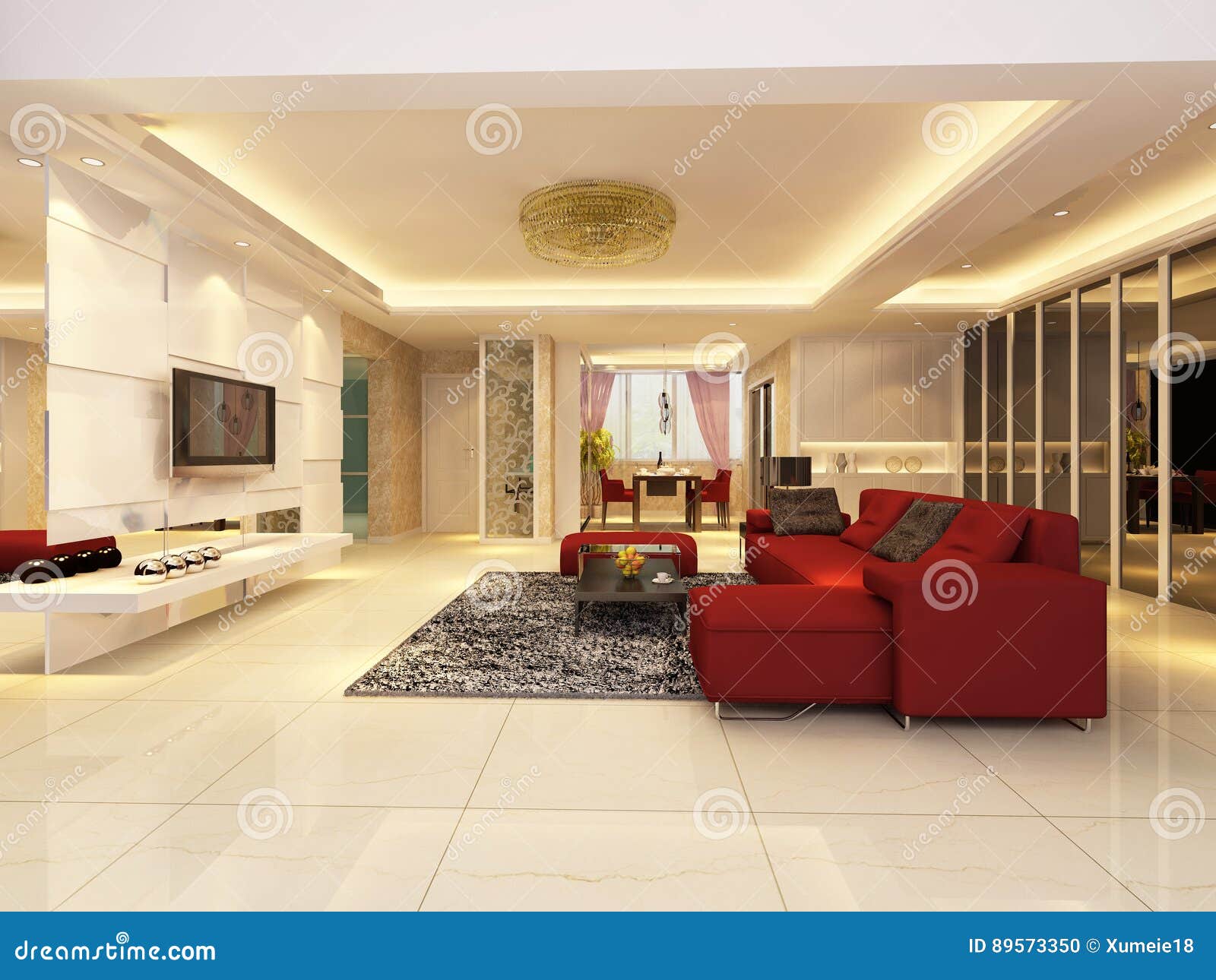 Home interior 3d rendering stock illustration. Illustration of ...