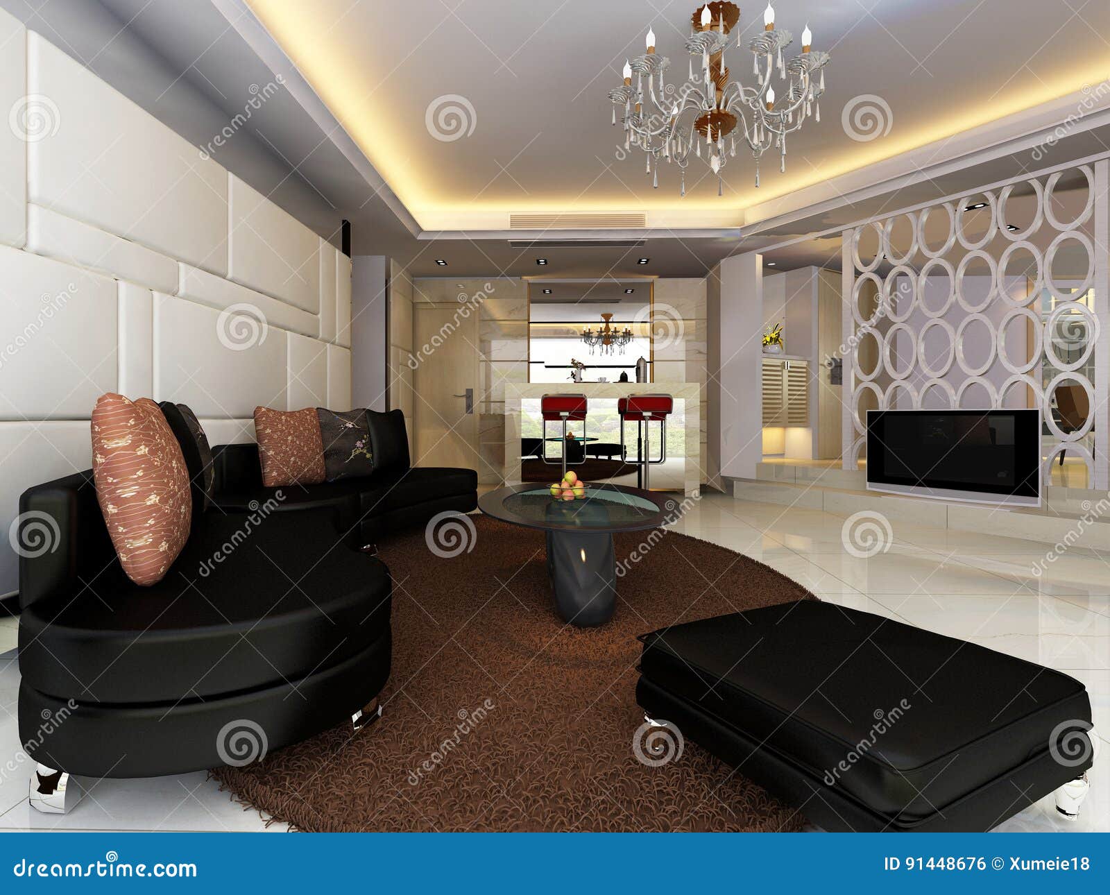 Home interior 3d rendering stock illustration. Illustration of ...