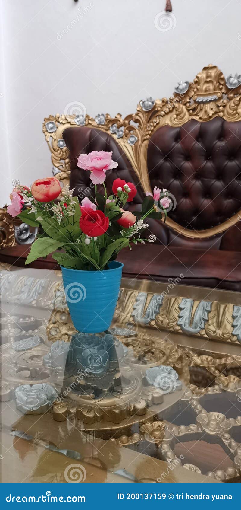 Home interior with flowers stock image. Image of interior - 200137159