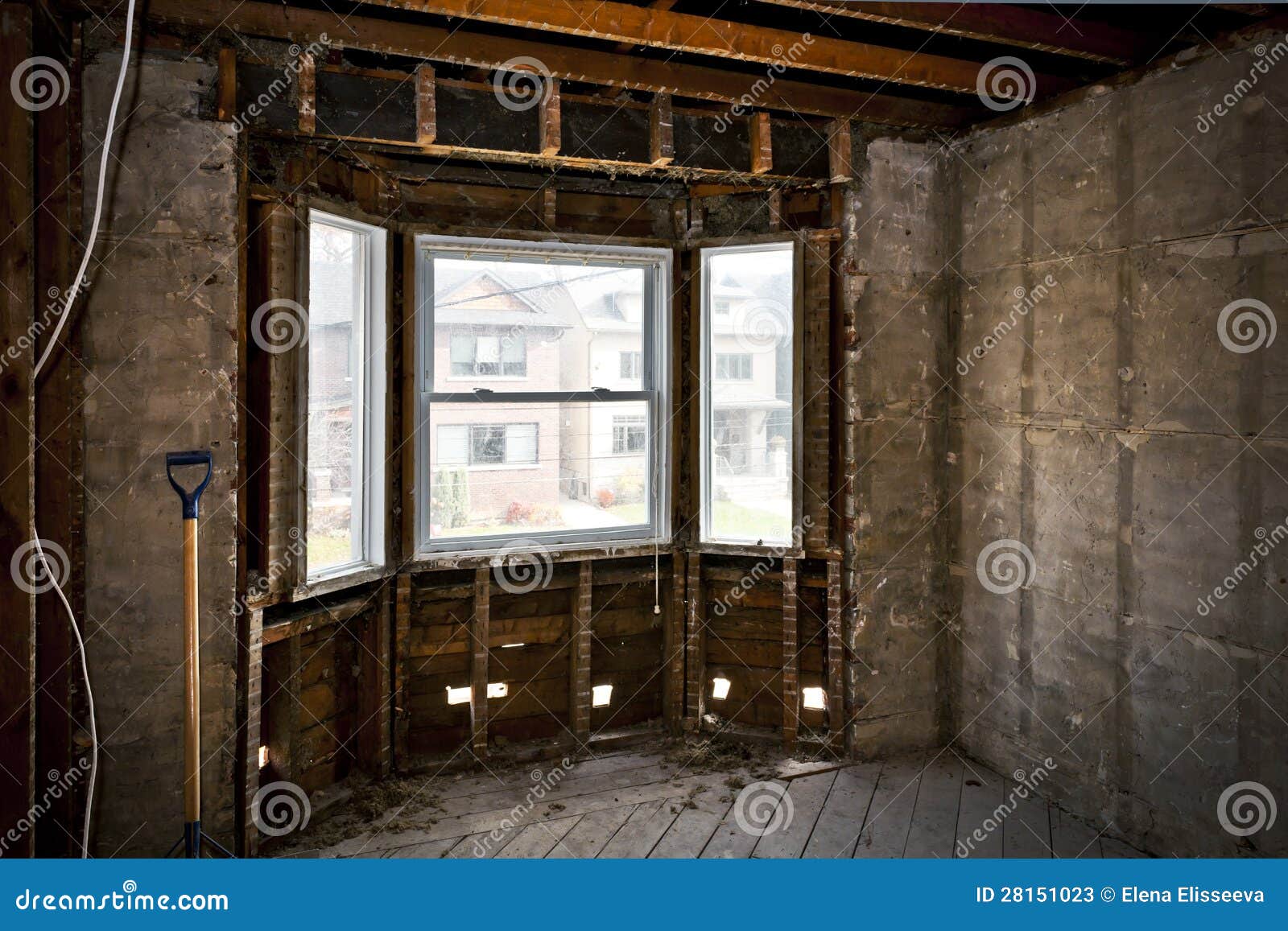Home Interior Gutted for Renovation Stock Image - Image of decay, reno ...