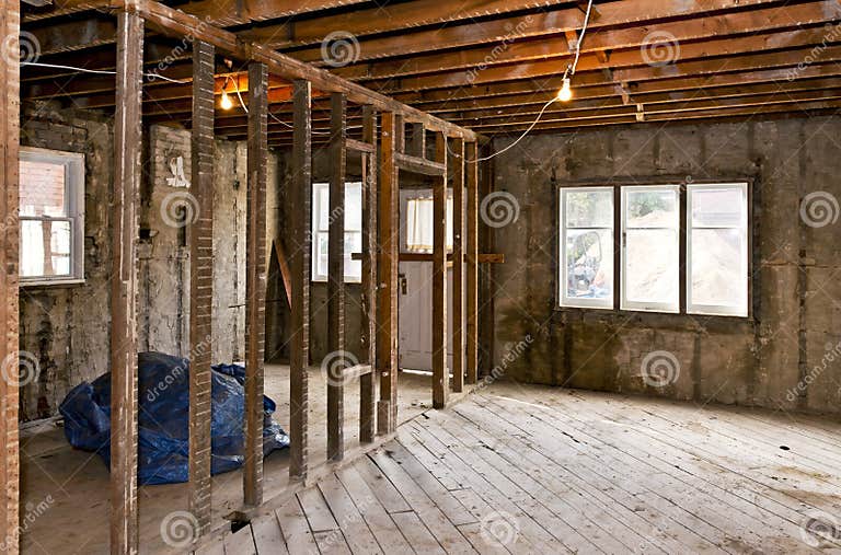 Home Interior Gutted for Renovation Stock Photo - Image of improvement ...