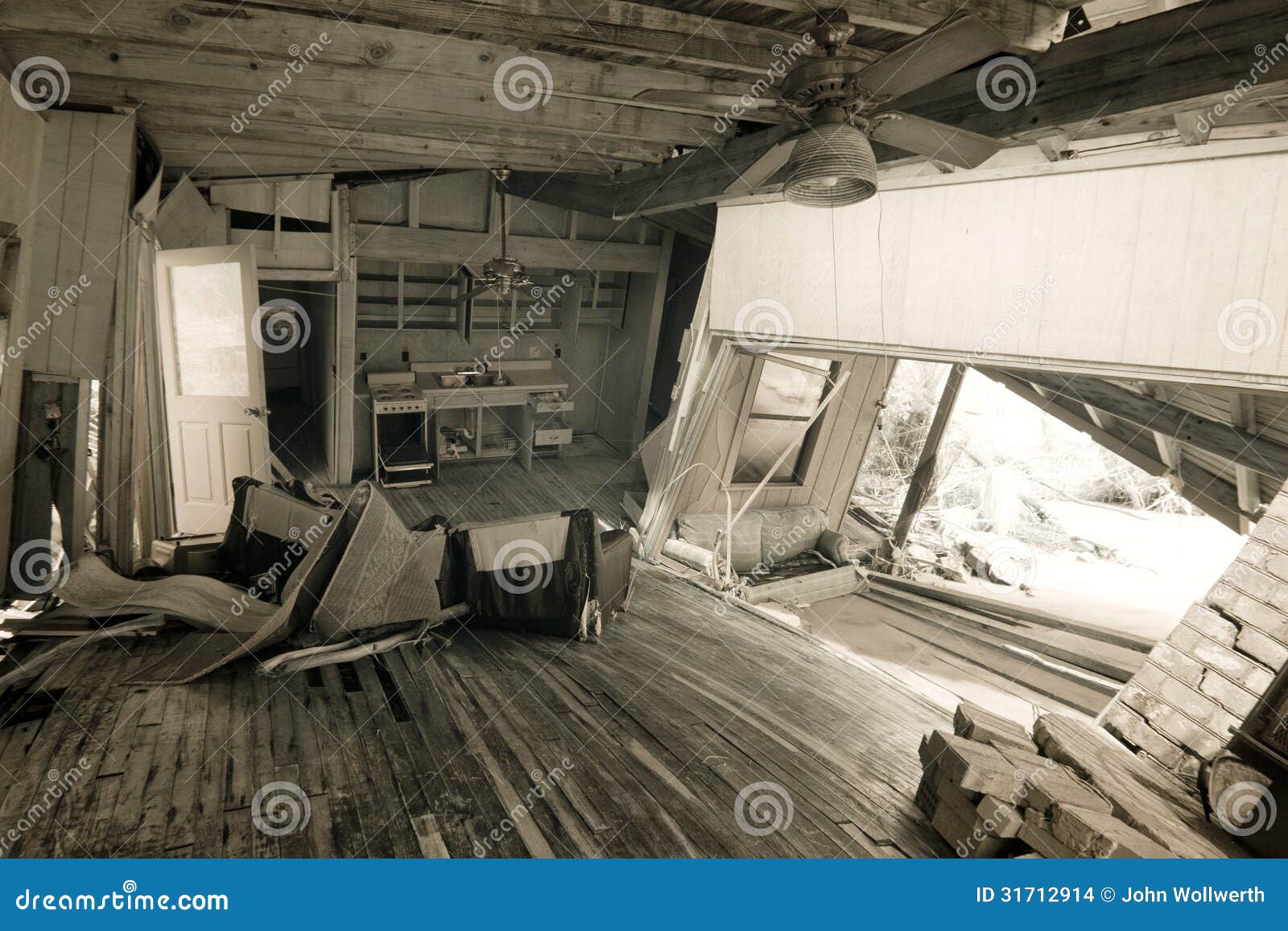 Home Interior after Natural Disaster Stock Photo - Image of natural ...