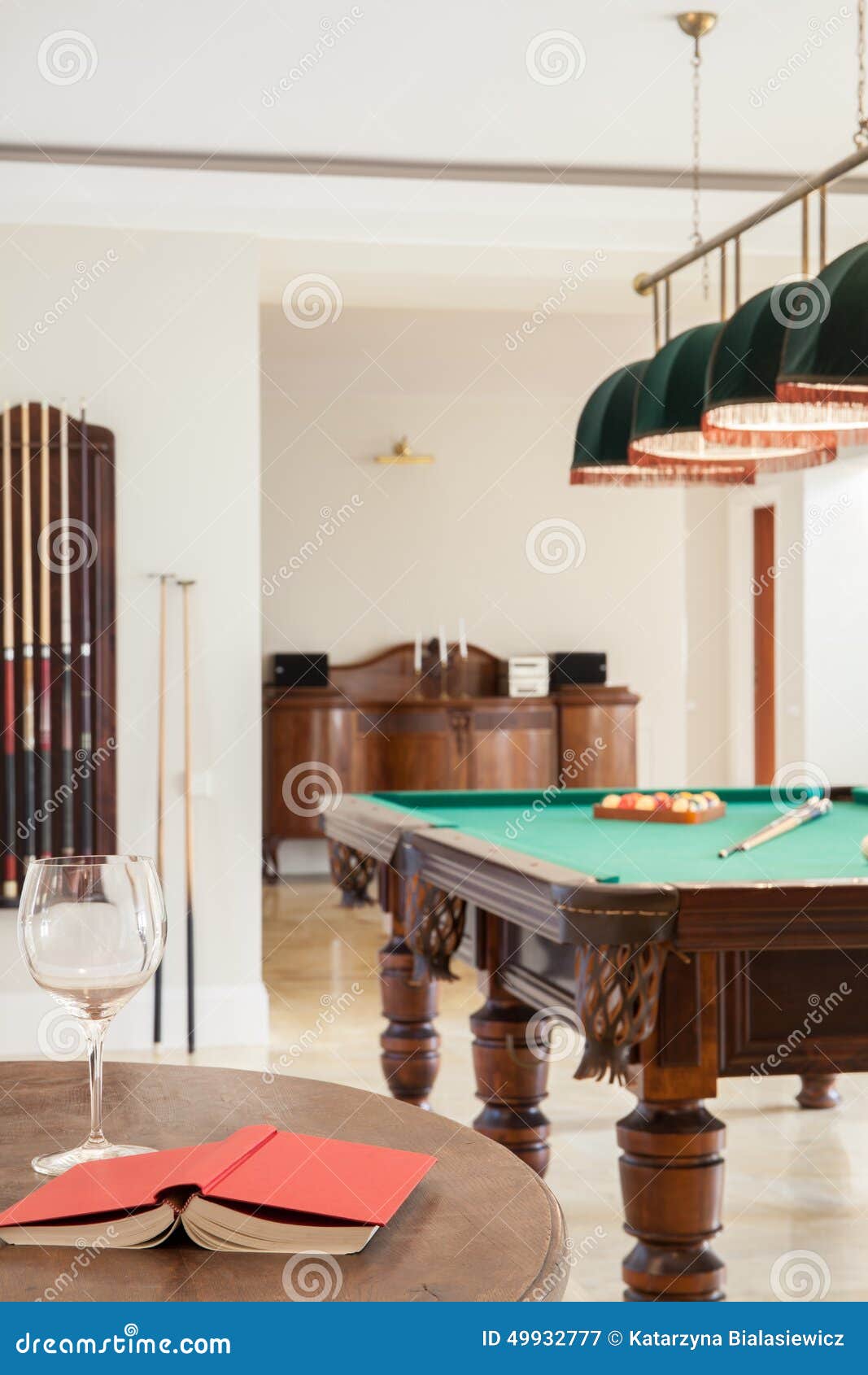 Home Interior with Pool Table Stock Image - Image of living, apartment ...