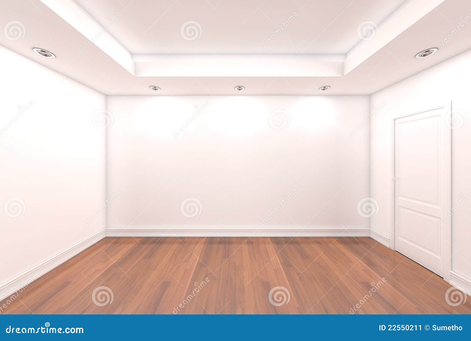 Home Interior Rendering with Empty Room Stock Illustration ...