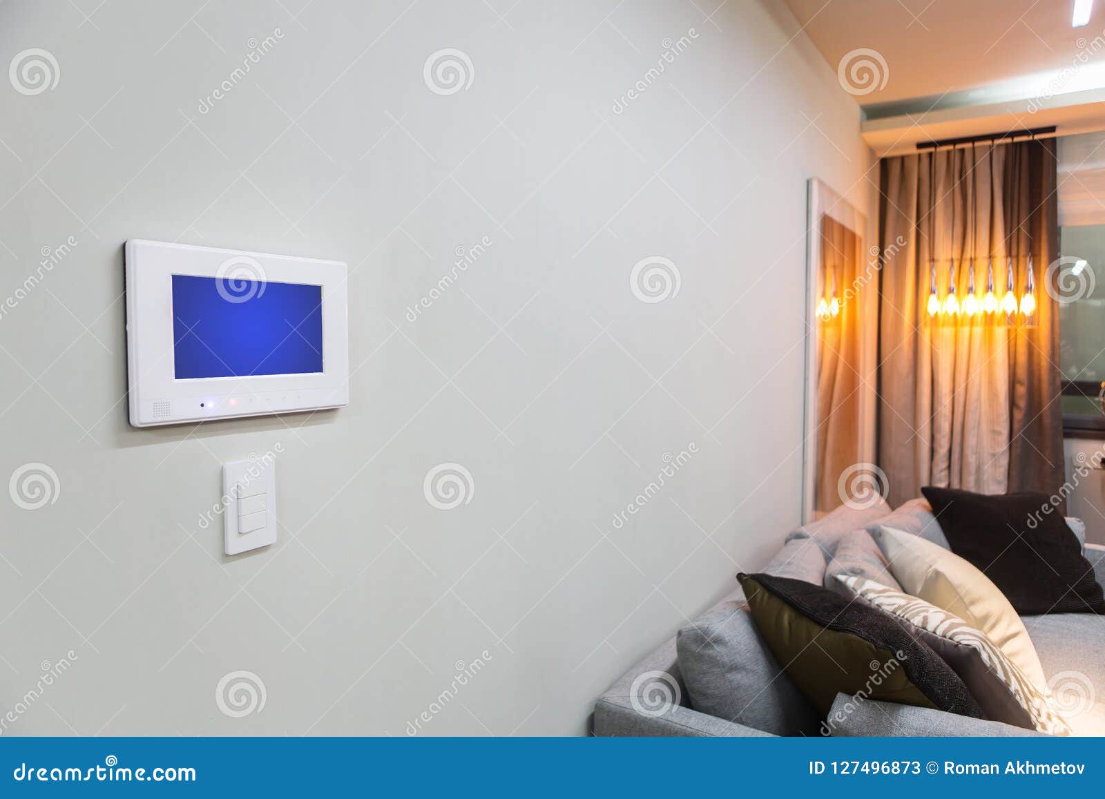 Home Interior with a Smart Home Control Console or Air Conditioning ...