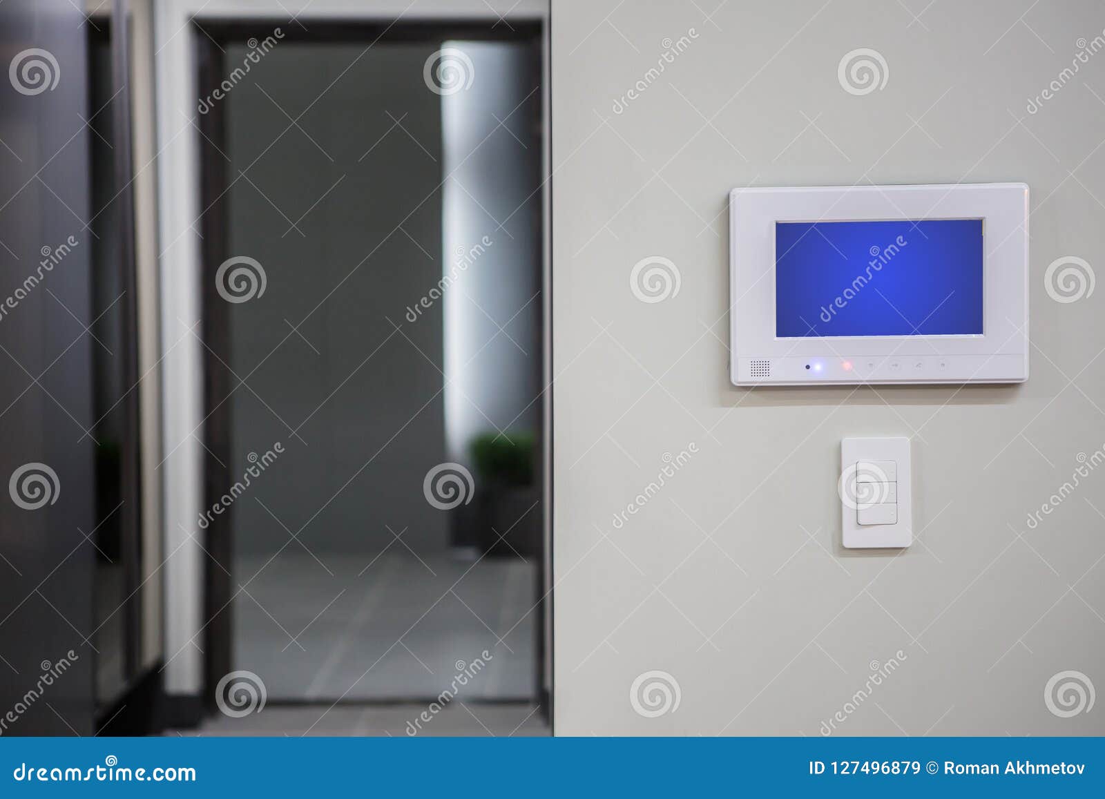 Home Interior with a Smart Home Control Console or Air Conditioning ...