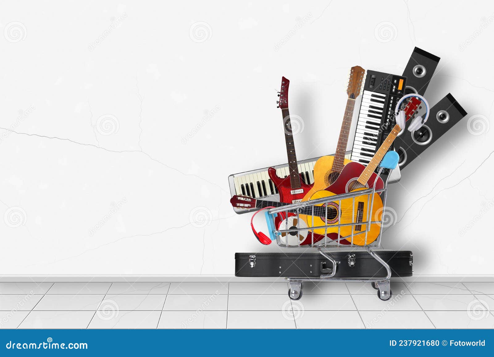 Home Interior - Stack Pile Collage of Various Musical Instruments in ...