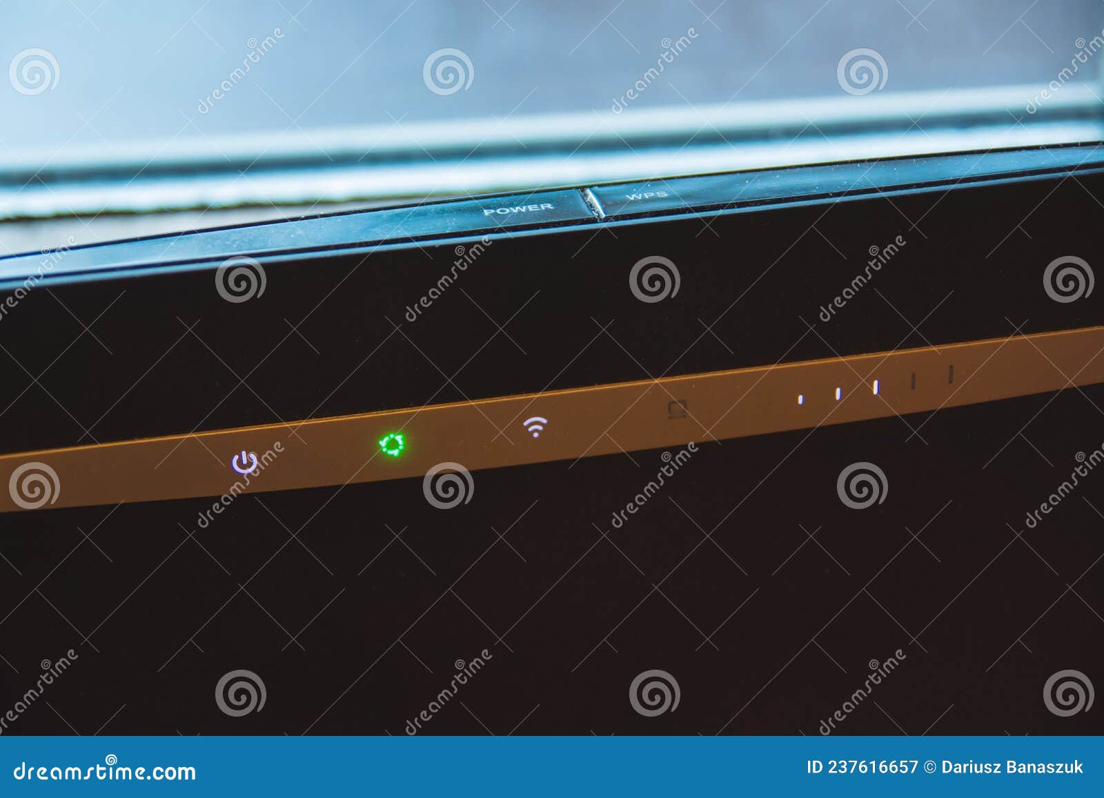 Home Internet Wifi Router and Backlit Indicators Stock Image - Image of ...