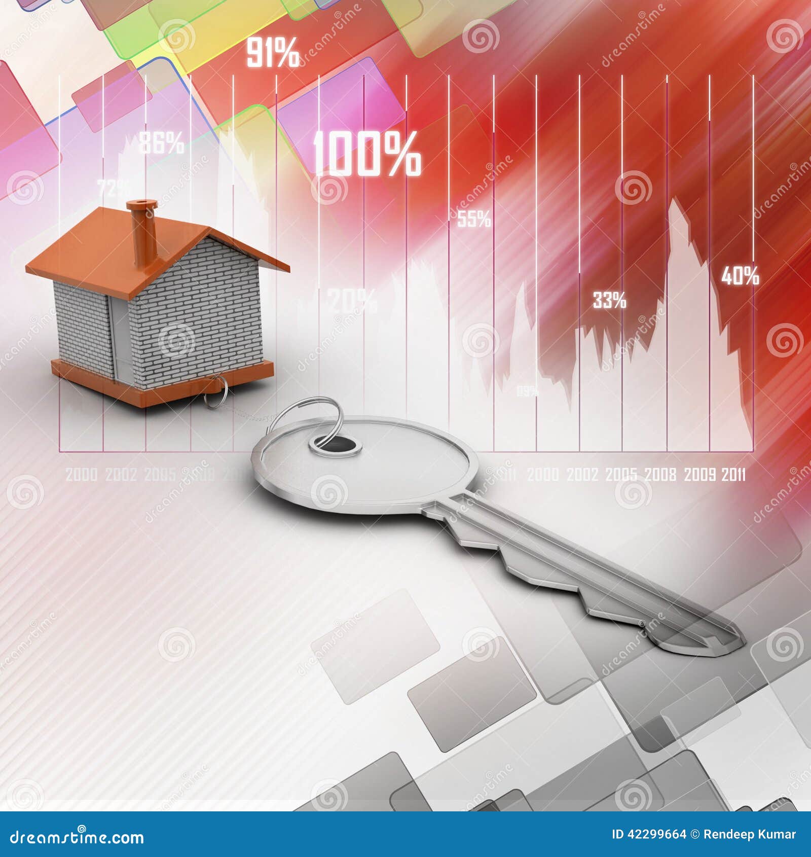 Home and Key, House for Rent Concept Stock Illustration - Illustration ...