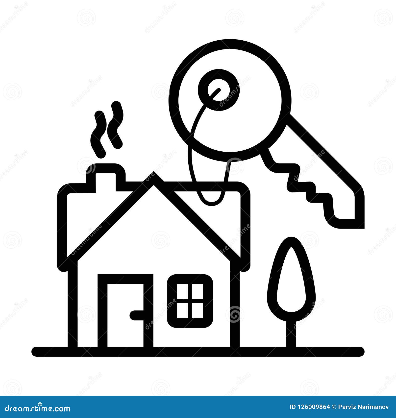 Home Key icon. stock vector. Illustration of blue, pictogram - 126009864