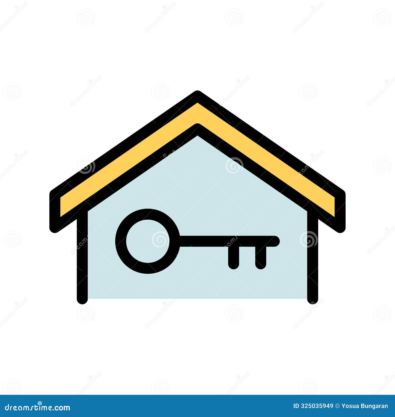 Home Key Icon Secure Design in Flat Line Color Style Stock Vector ...