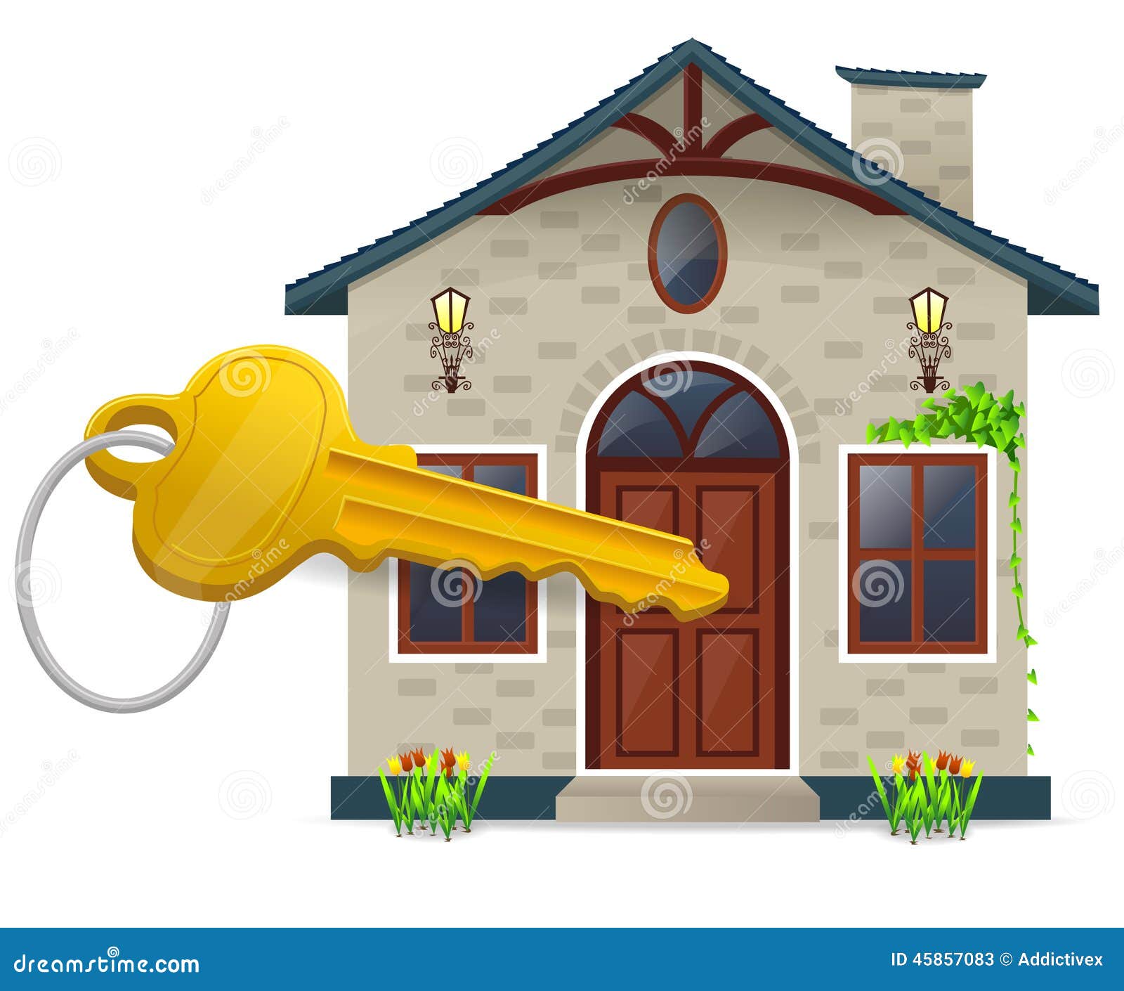 Home and Key stock vector. Illustration of daydream, estate - 45857083