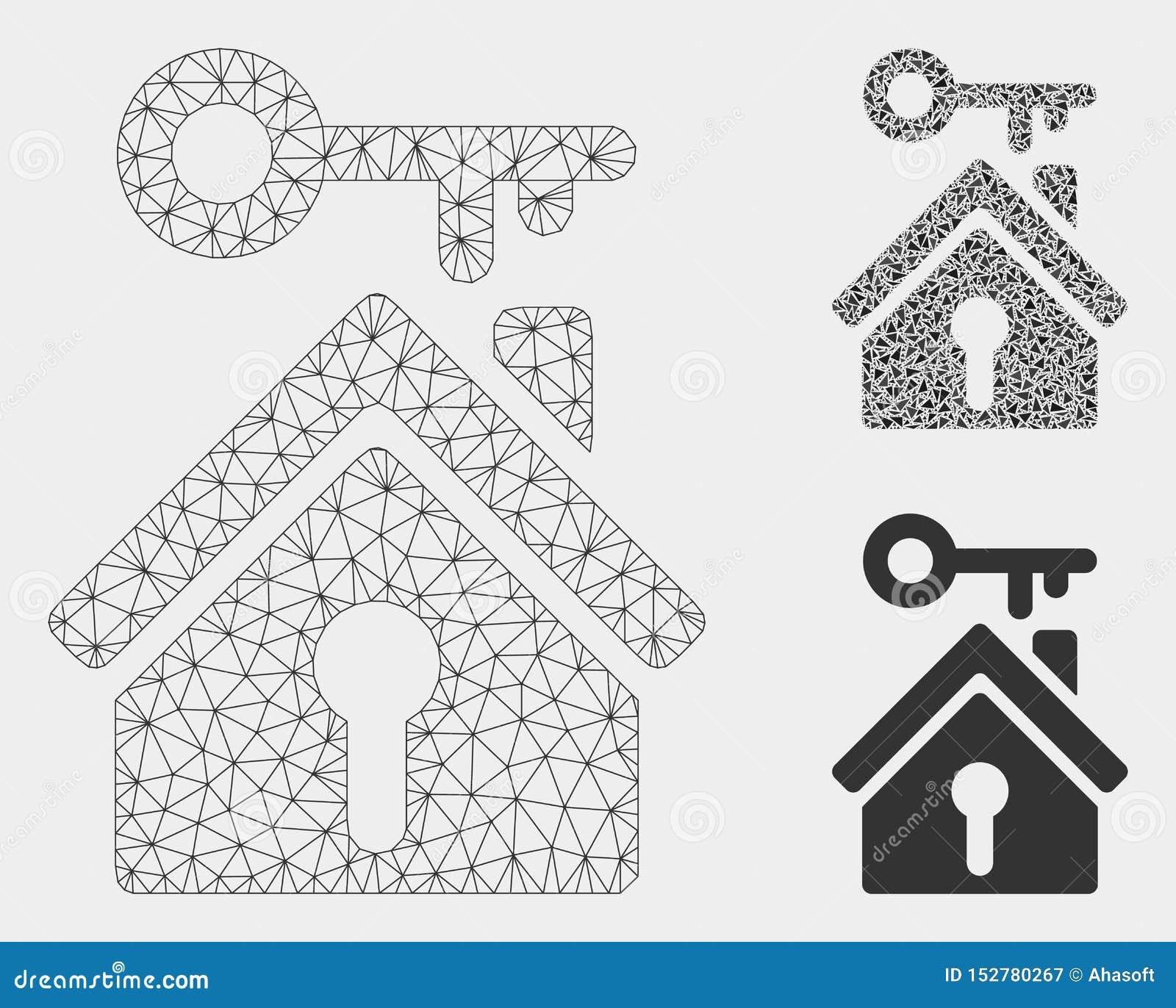 Home Key Vector Mesh 2D Model and Triangle Mosaic Icon Stock Vector ...
