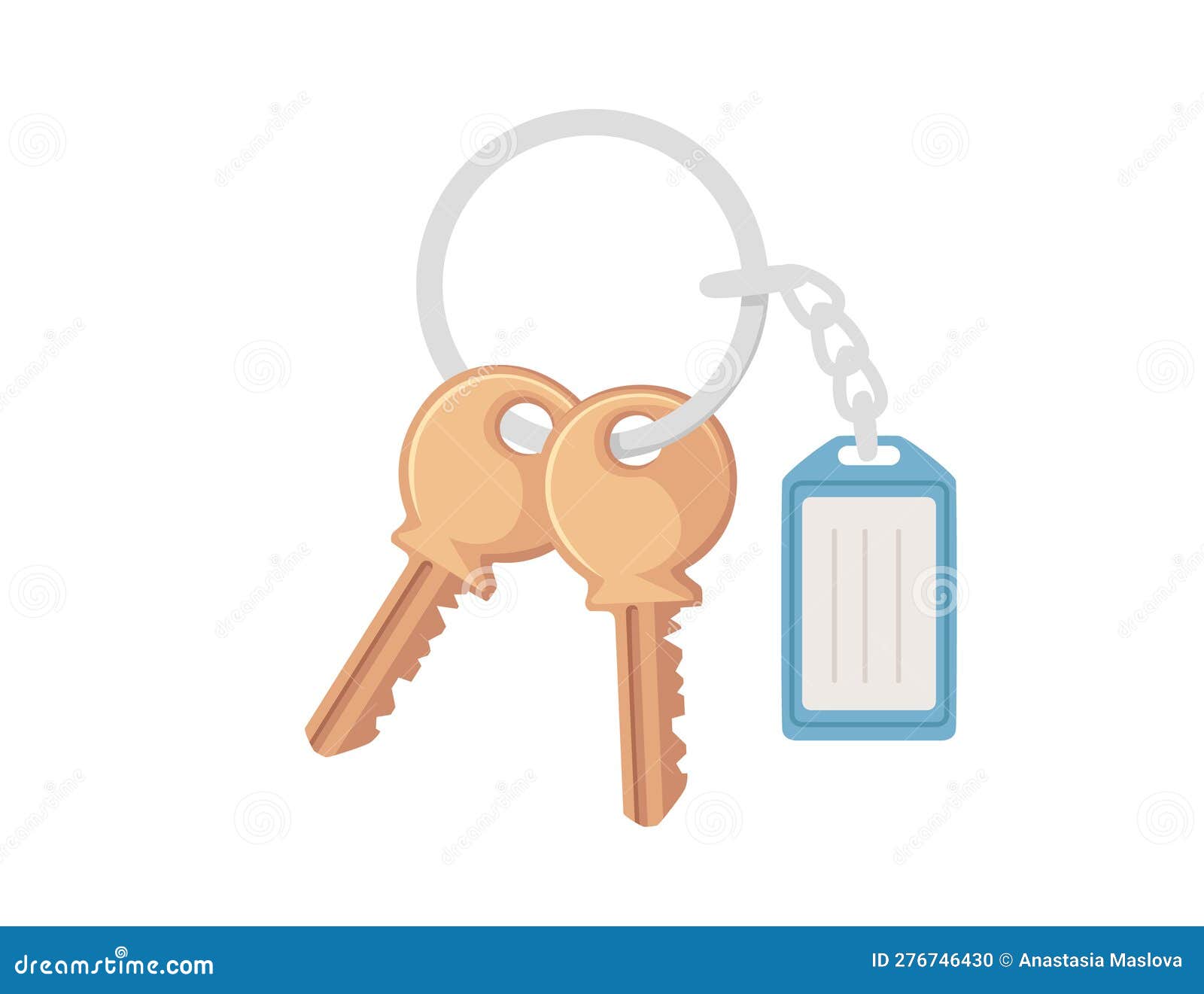 Home Keychain with Keys and Tag Vector Illustration Isolated on White ...