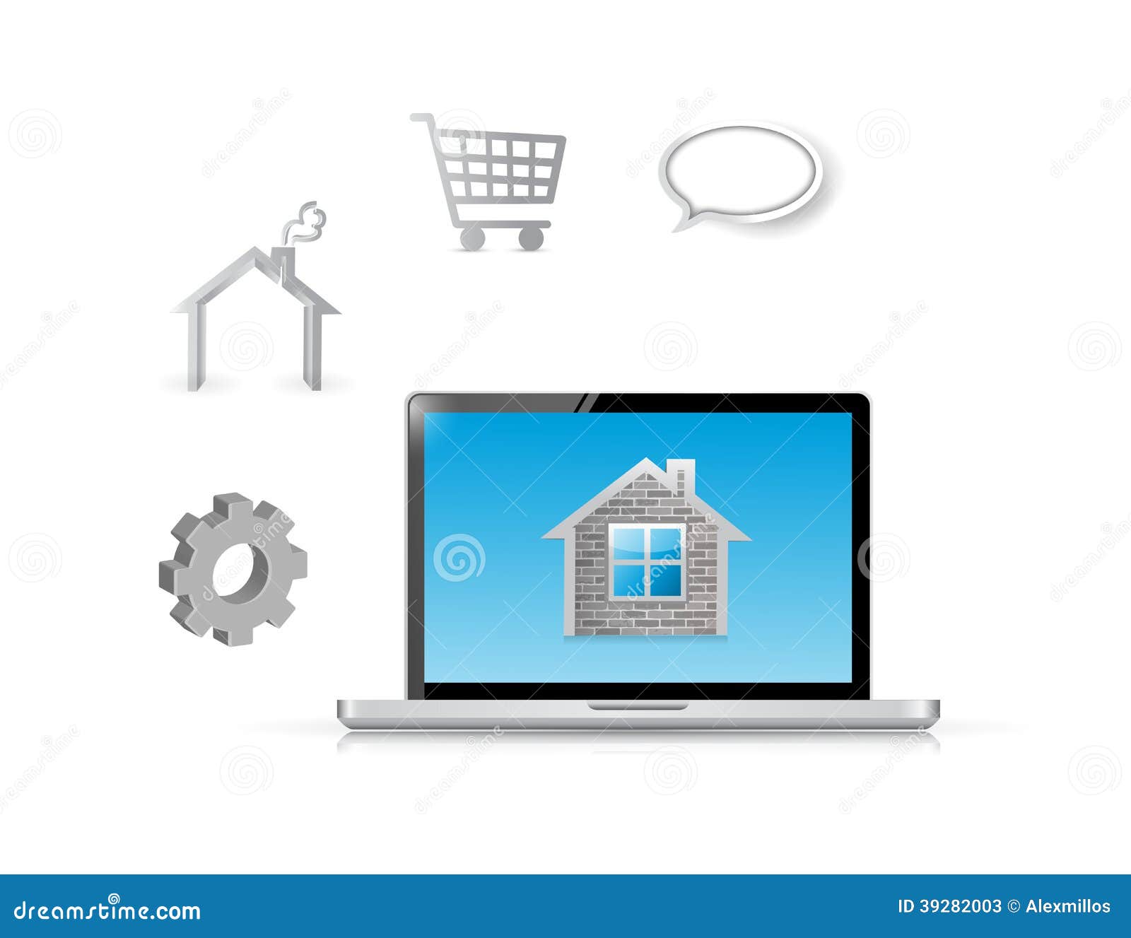Home Laptop Computer Tools Illustration Design Stock Illustration ...