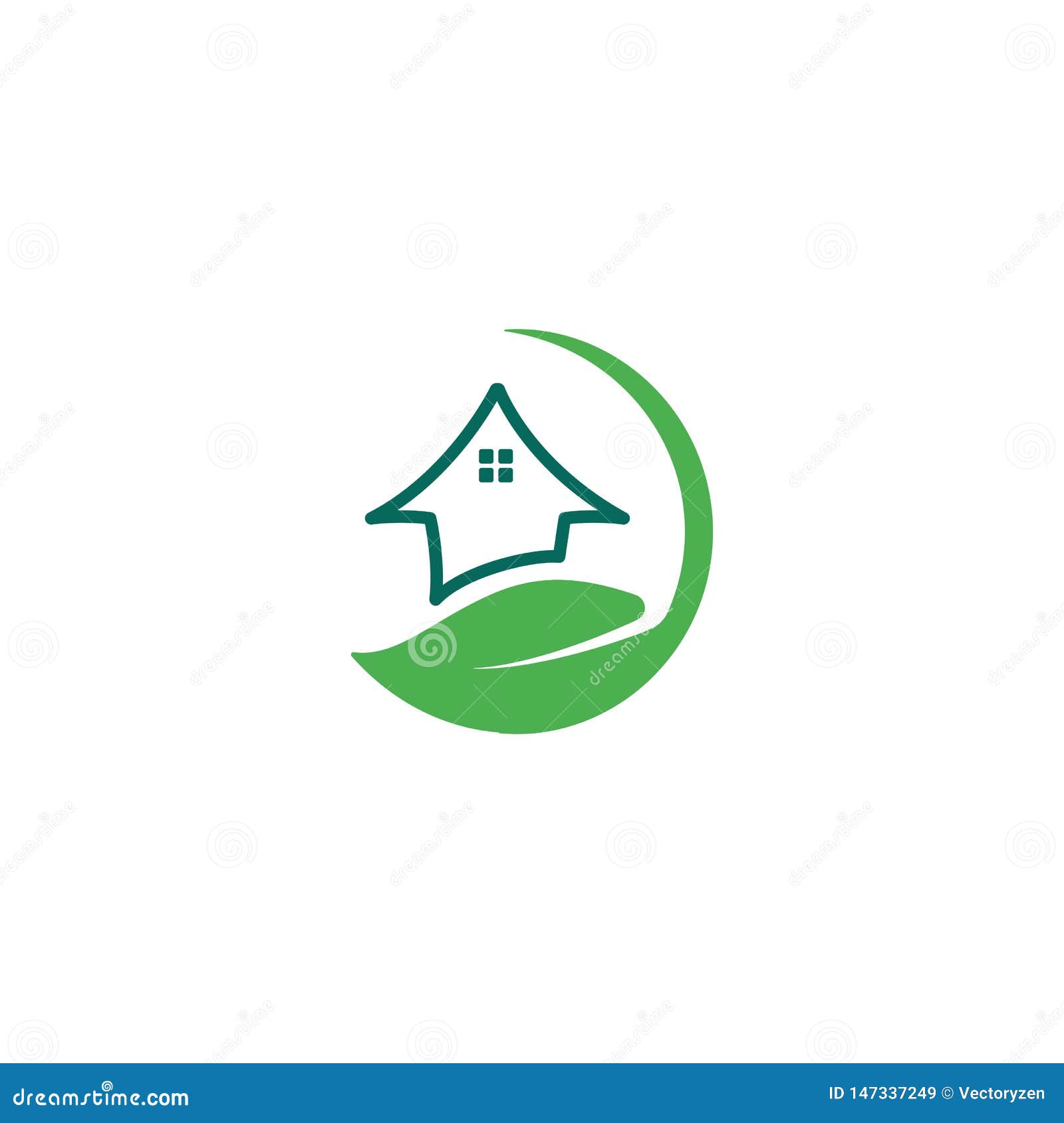 Home Leaf Logo Design Vector Illustration Icon Element Stock Vector ...