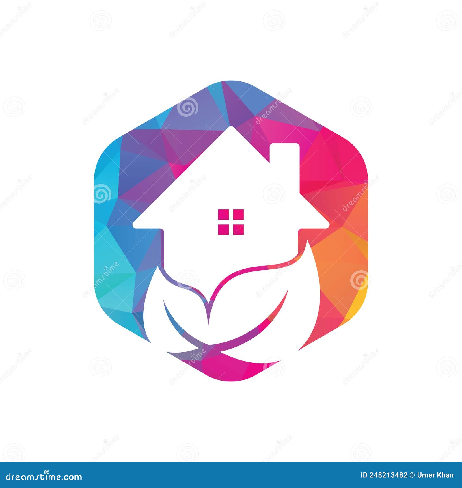 Home Leaf Vector Logo Design. Stock Vector - Illustration of building ...