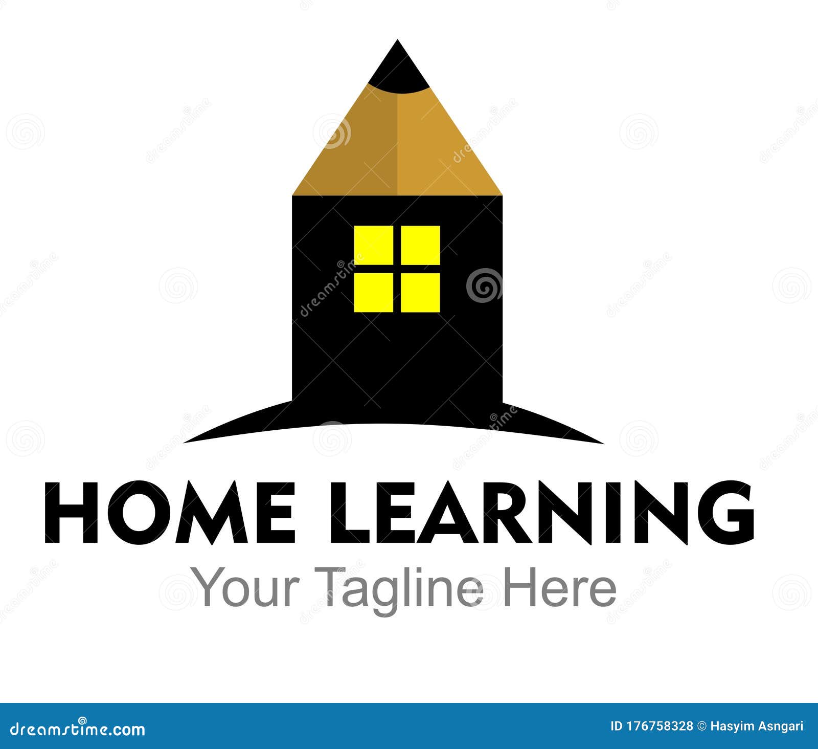 Home Learning Logo Design Concept Stock Vector - Illustration of ...