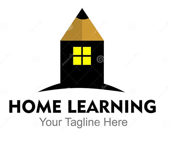 Home Learning Logo Design Concept Stock Vector - Illustration of ...