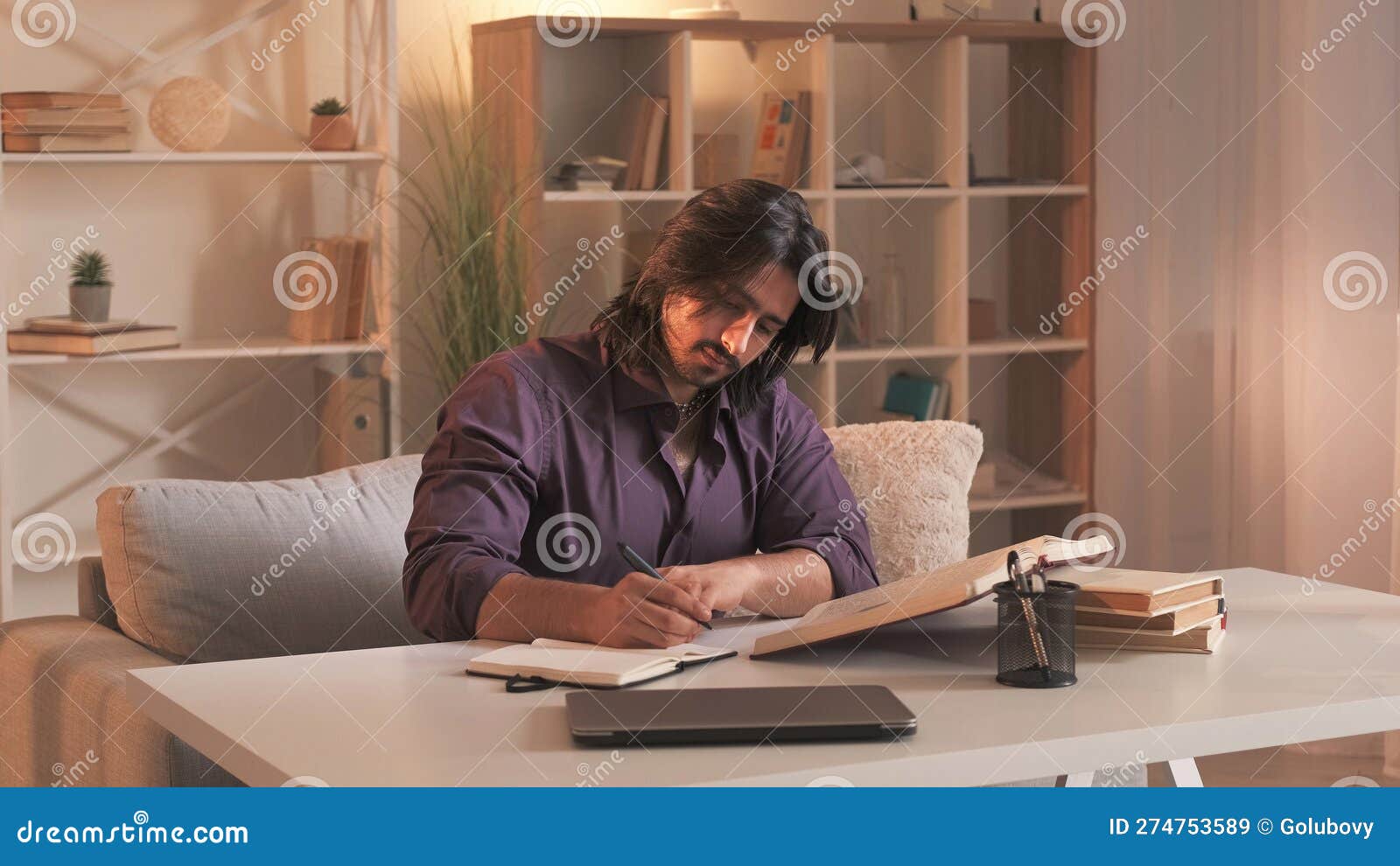 Home Learning Scholarship Study Man Books Notes Stock Image - Image of ...