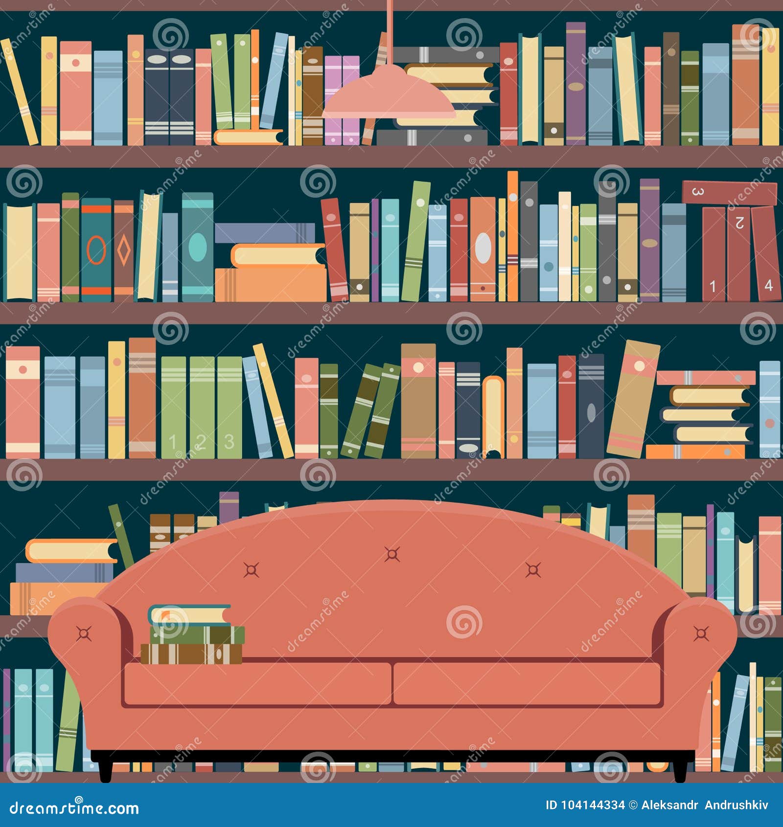 Home library stock vector. Illustration of learn, design - 104144334