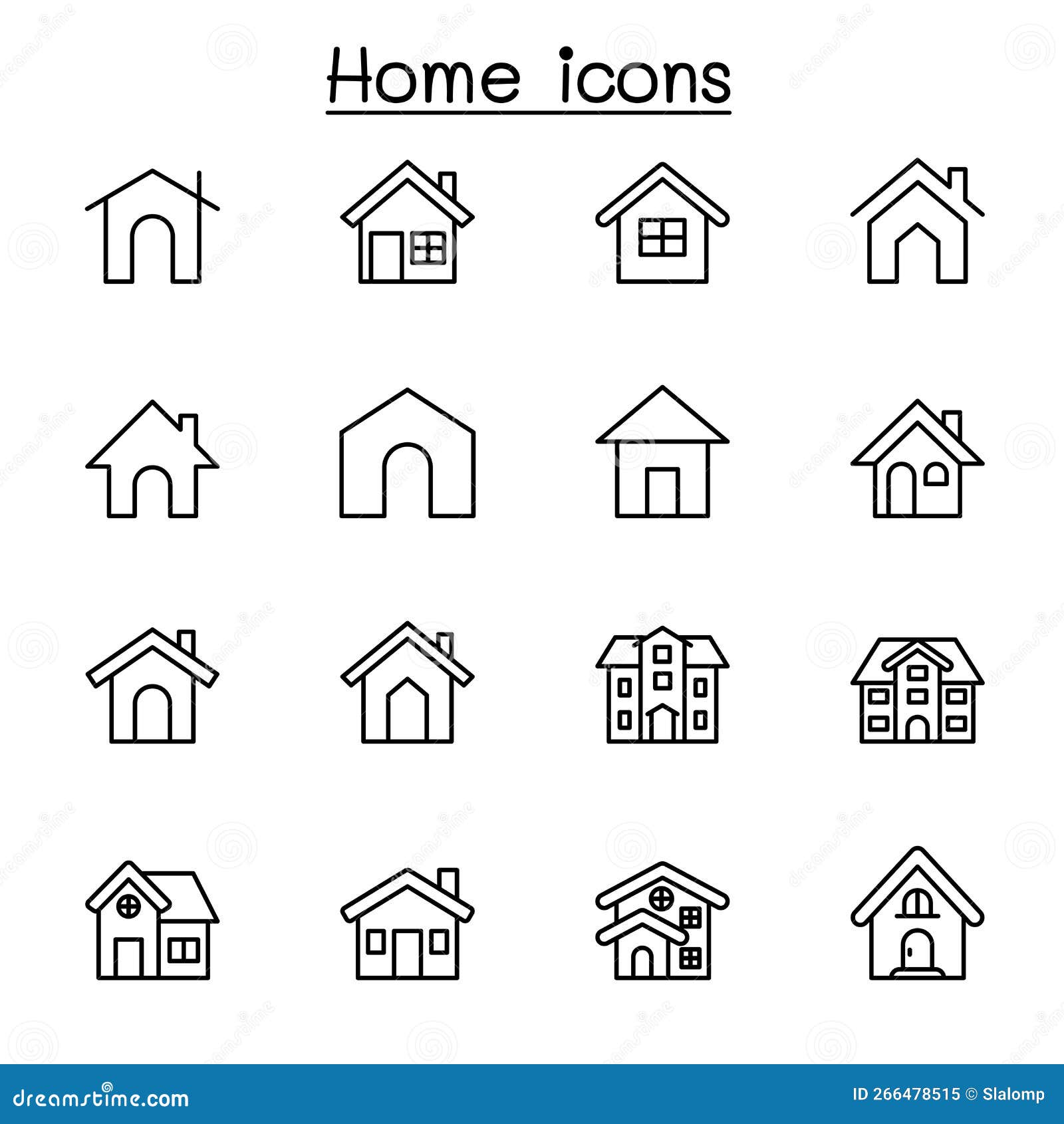 Home line icon stock vector. Illustration of symbol - 266478515