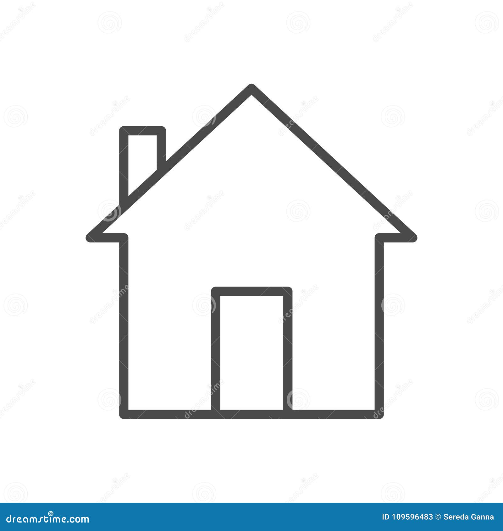 Home Line Icon stock vector. Illustration of object - 109596483